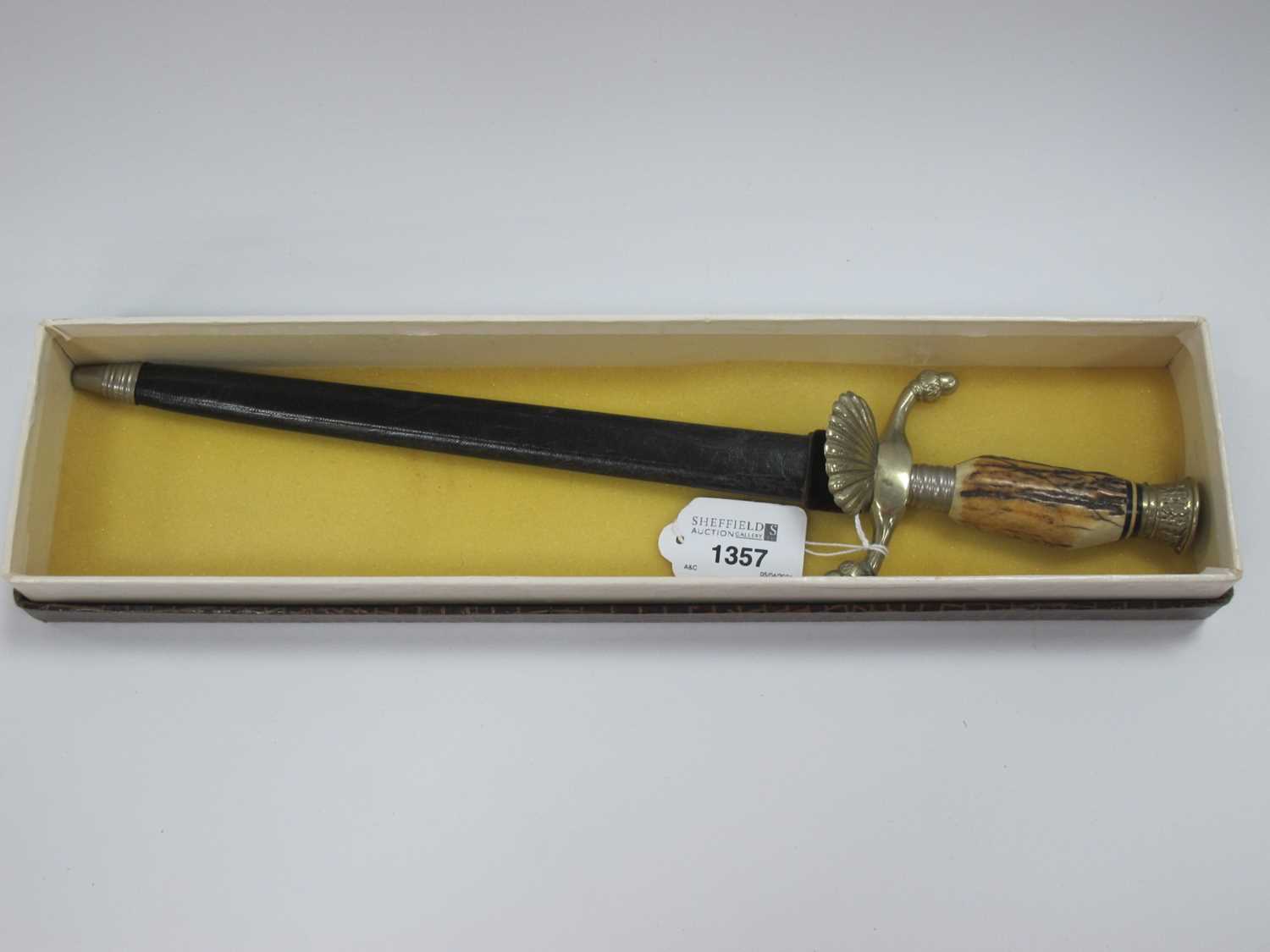 Solingen Germany Bladed Dagger, with nickel hilt, and stag handle, plus ...