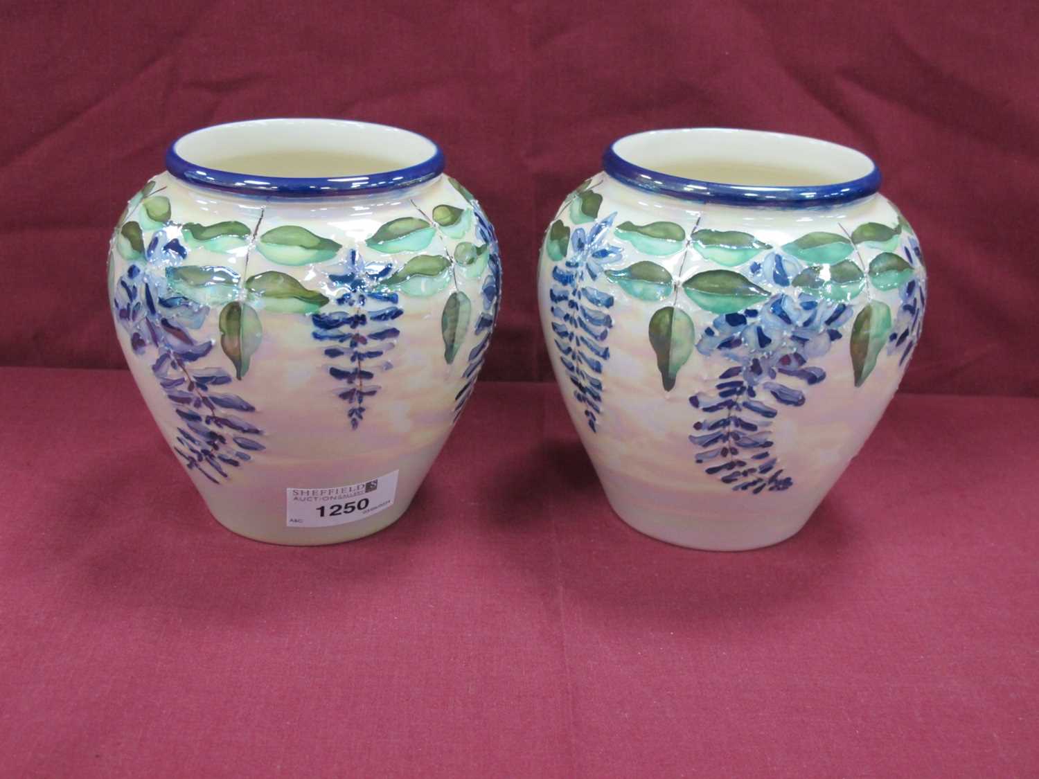 Two Lisa B Moorcroft for Moorland Pottery Ovoid Vases, decorated with ...