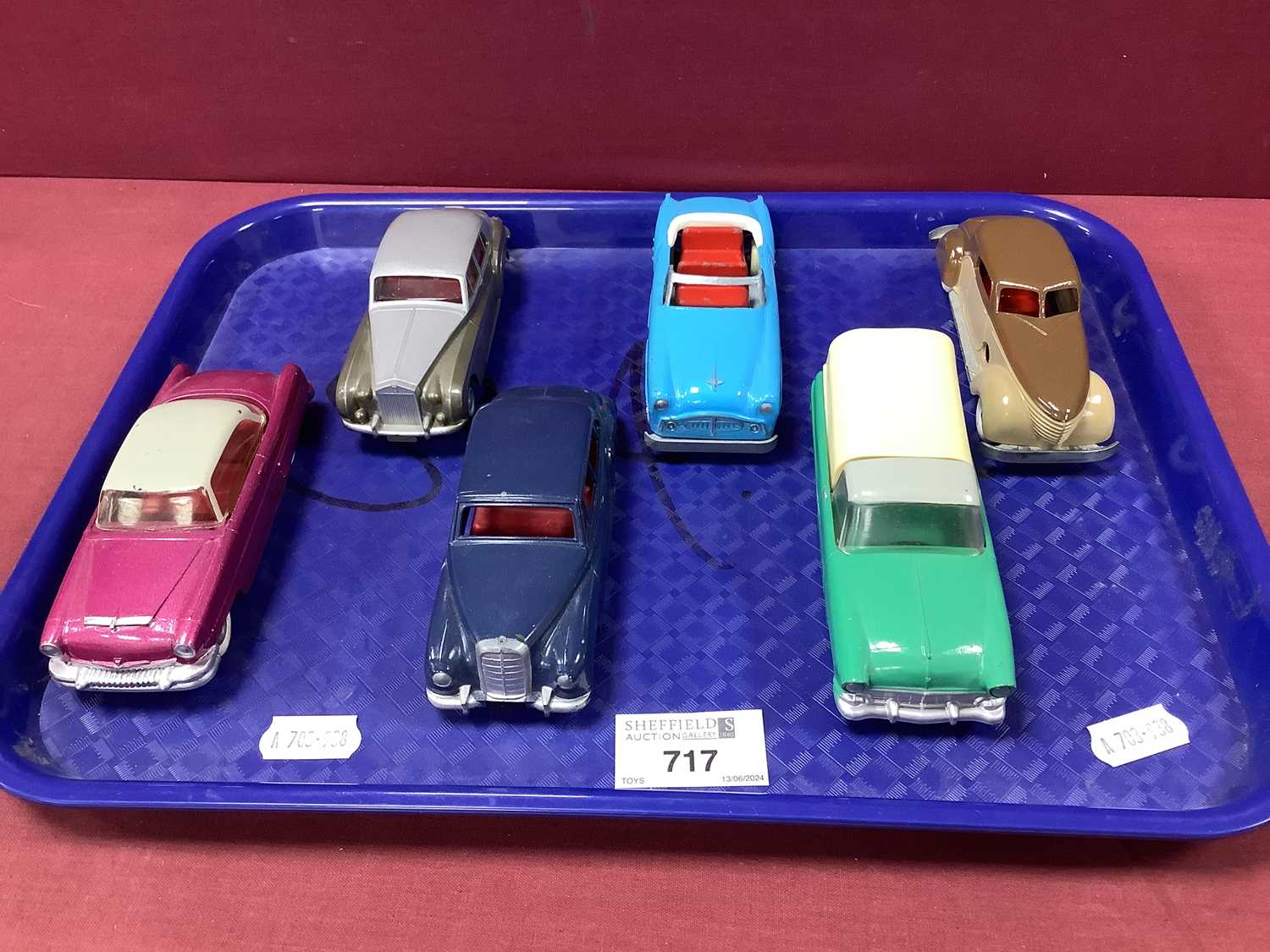 Six Solido Clockwork Cars, including Rolls Royce, two missing motors ...