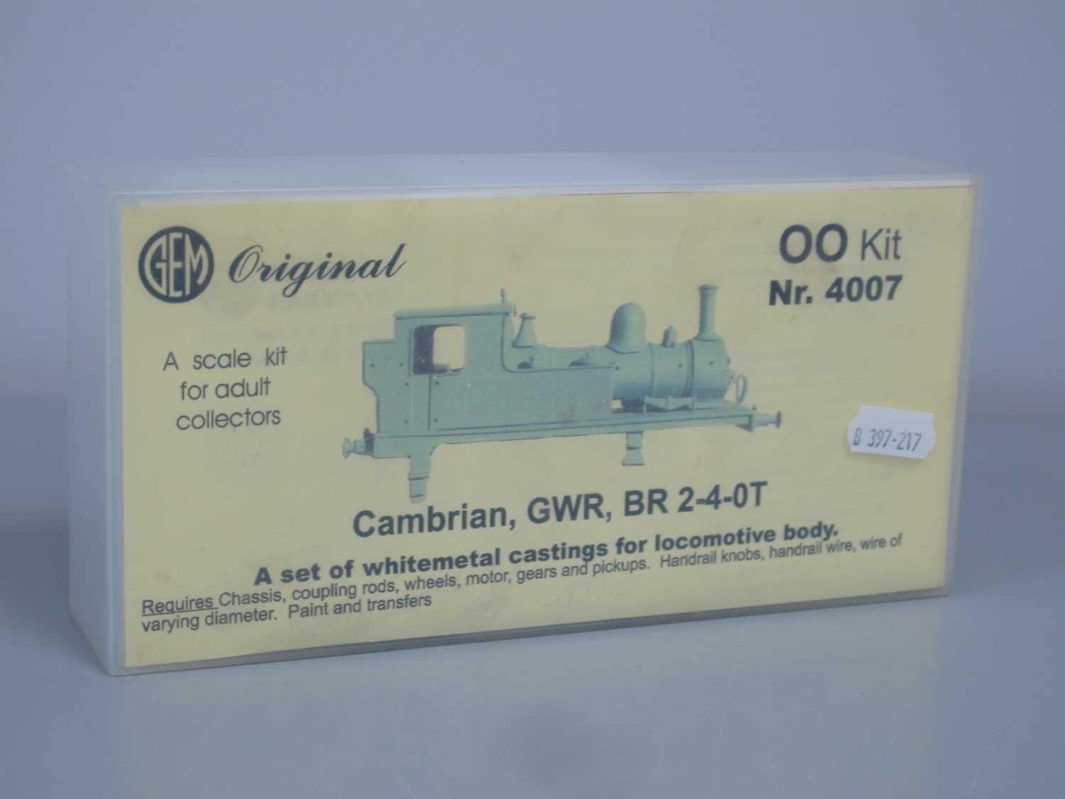 Gem Original #4007 OO Gauge Brass/White Metal Kit Cambrian GWR, BR 2-4 ...