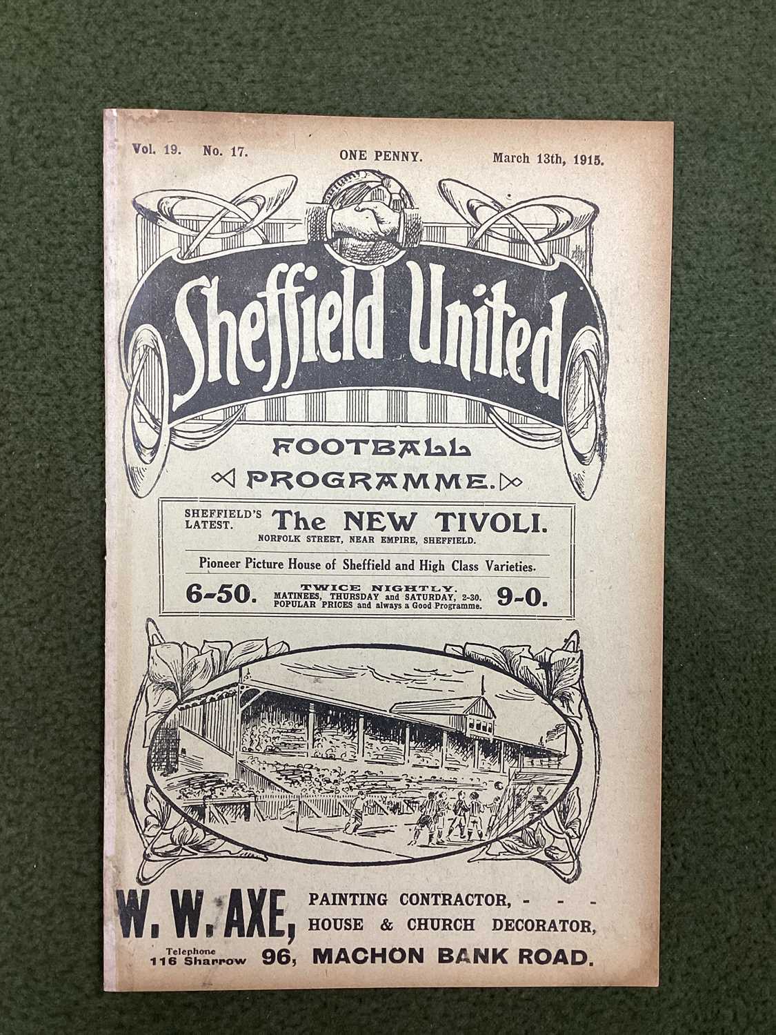 1915 Sheffield United v. Oldham Athletic Programme, dated March 13th ...