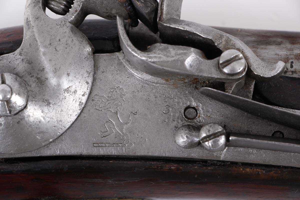(S58) .750 Flintlock musket, 36 ins fullstocked brass mounted barrel ...