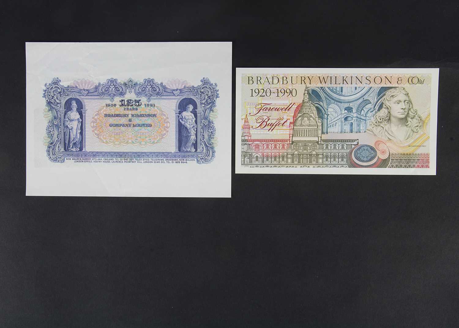 A collection of Bradbury Wilkinson and Co Ltd Advertizing Banknotes ...