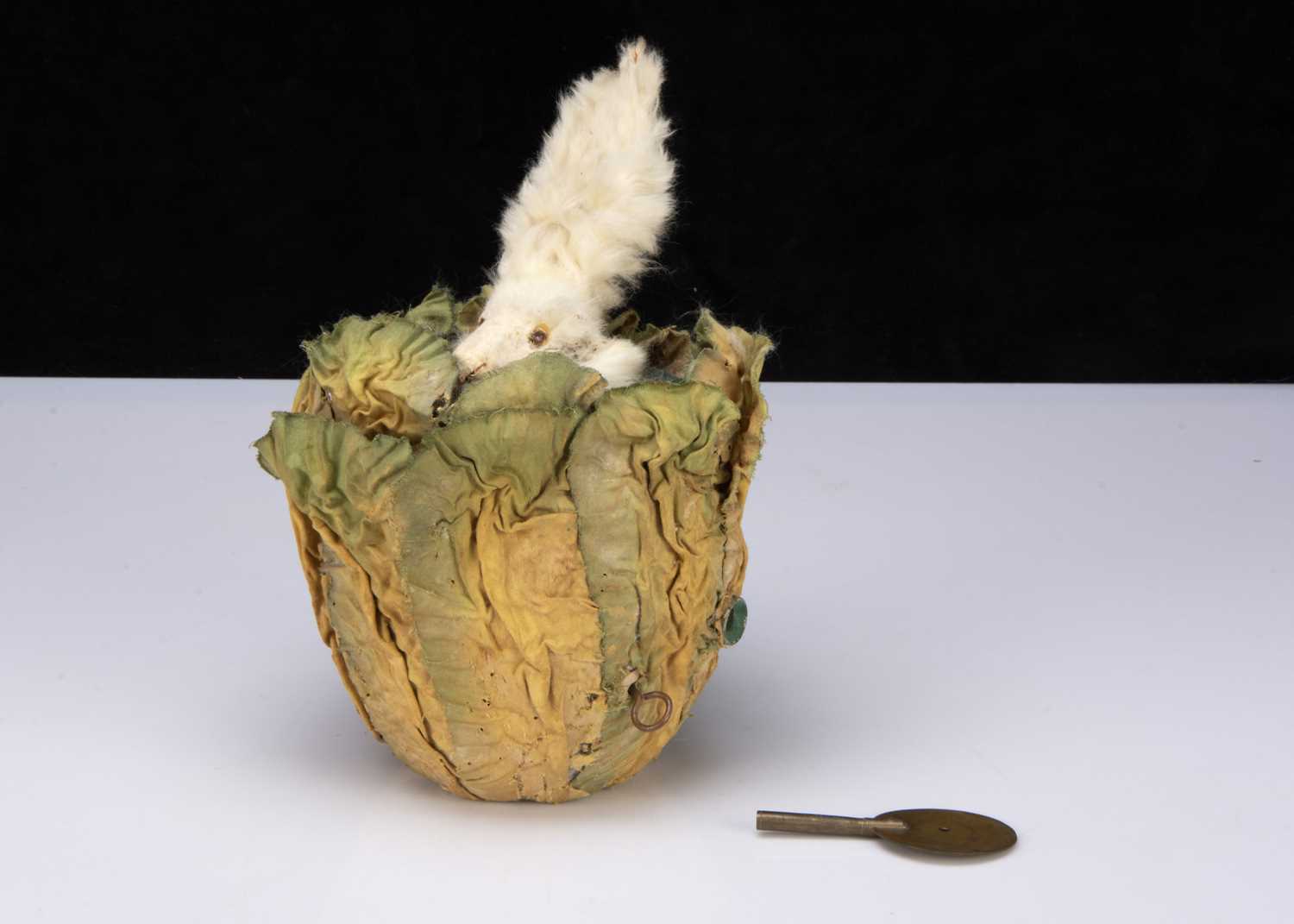 A Roullet & Decamps rabbit in cabbage musical automaton, with white fur ...