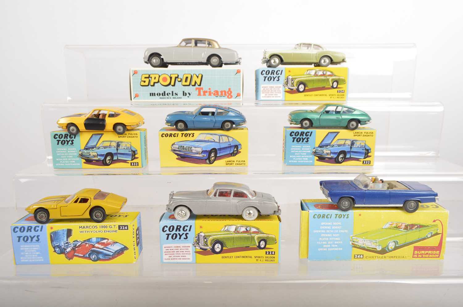 Corgi and Spot On Diecast Private Cars With Reproduction Boxes, (8 ...