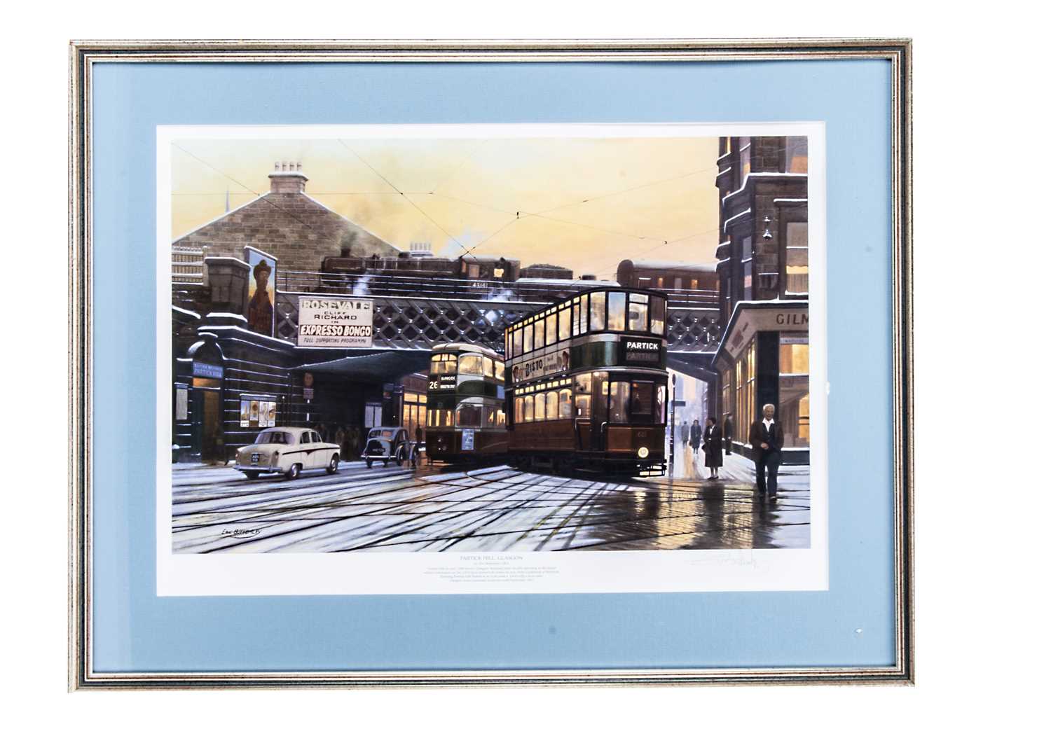 Two Eric Bottomley Signed Prints of Steam Locomotives and Trams, both ...