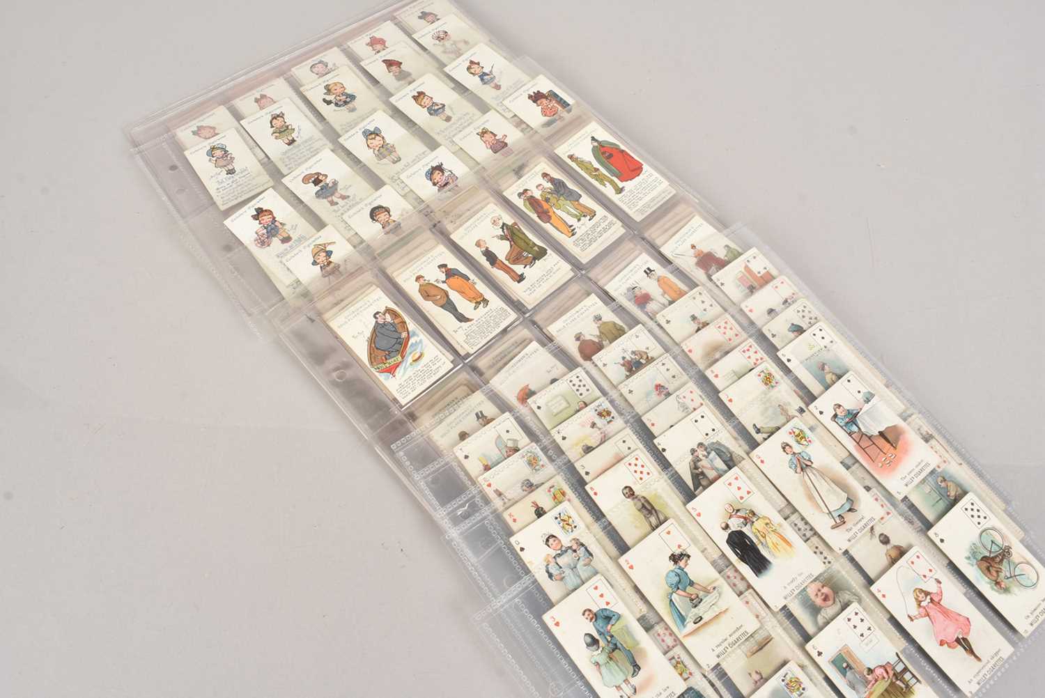 Humorous Themed Cigarette Cards Sets (6), stored in plastic sleeves ...