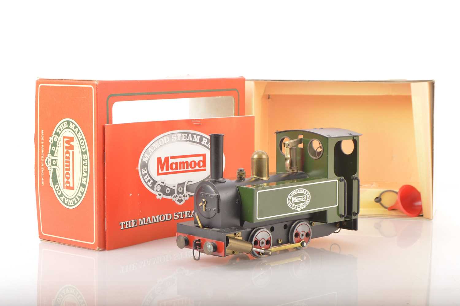 A boxed Mamod Live Steam O gauge SL1 Locomotive, in lined green with ...