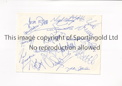 ENGLAND U-21 AUTOGRAPHS 1987 An 8" X 6" B/W team photo signed in ink on ...