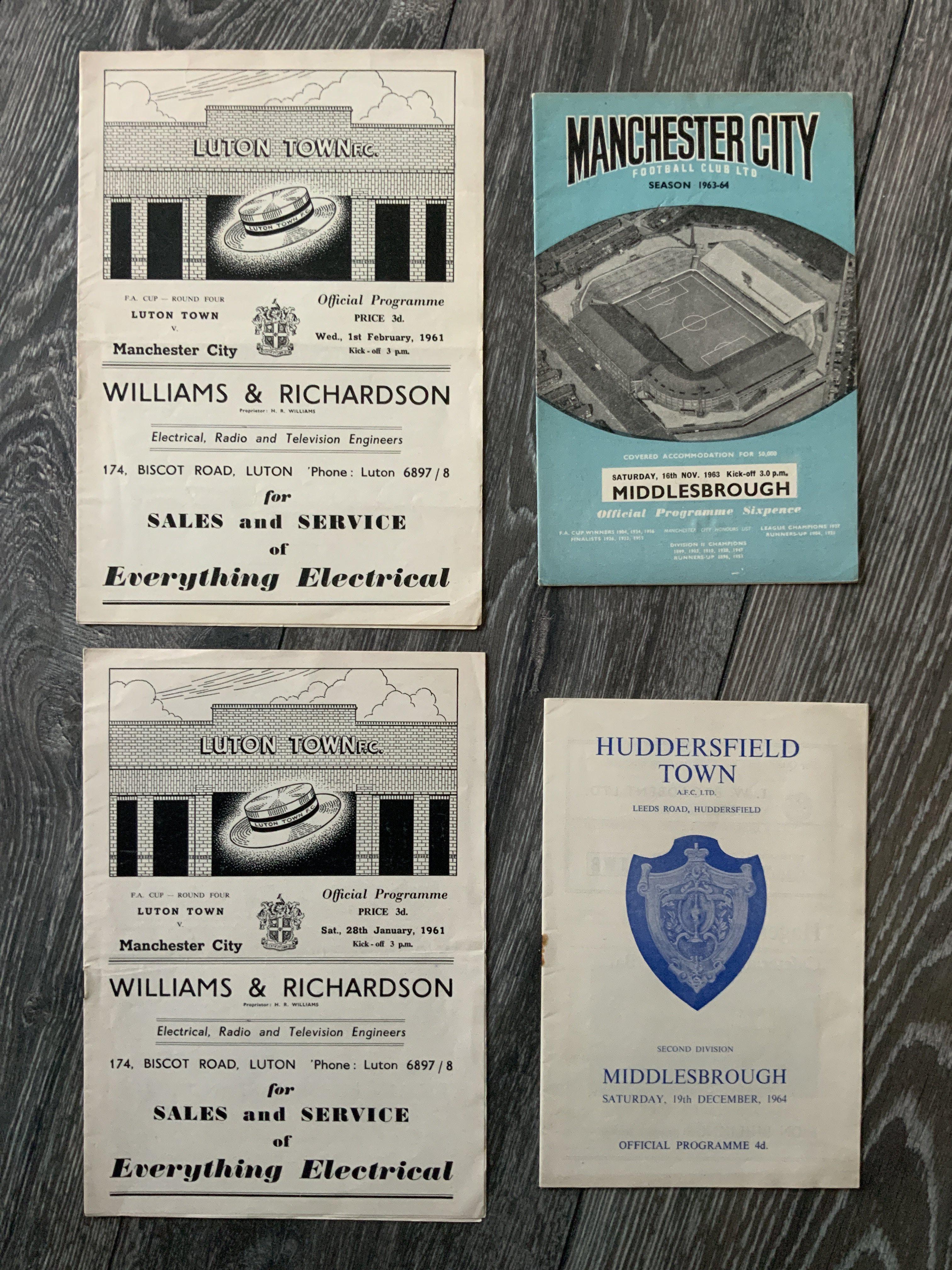 Rare 1960s Postponed Football Programmes: 63/64 Manchester City v ...