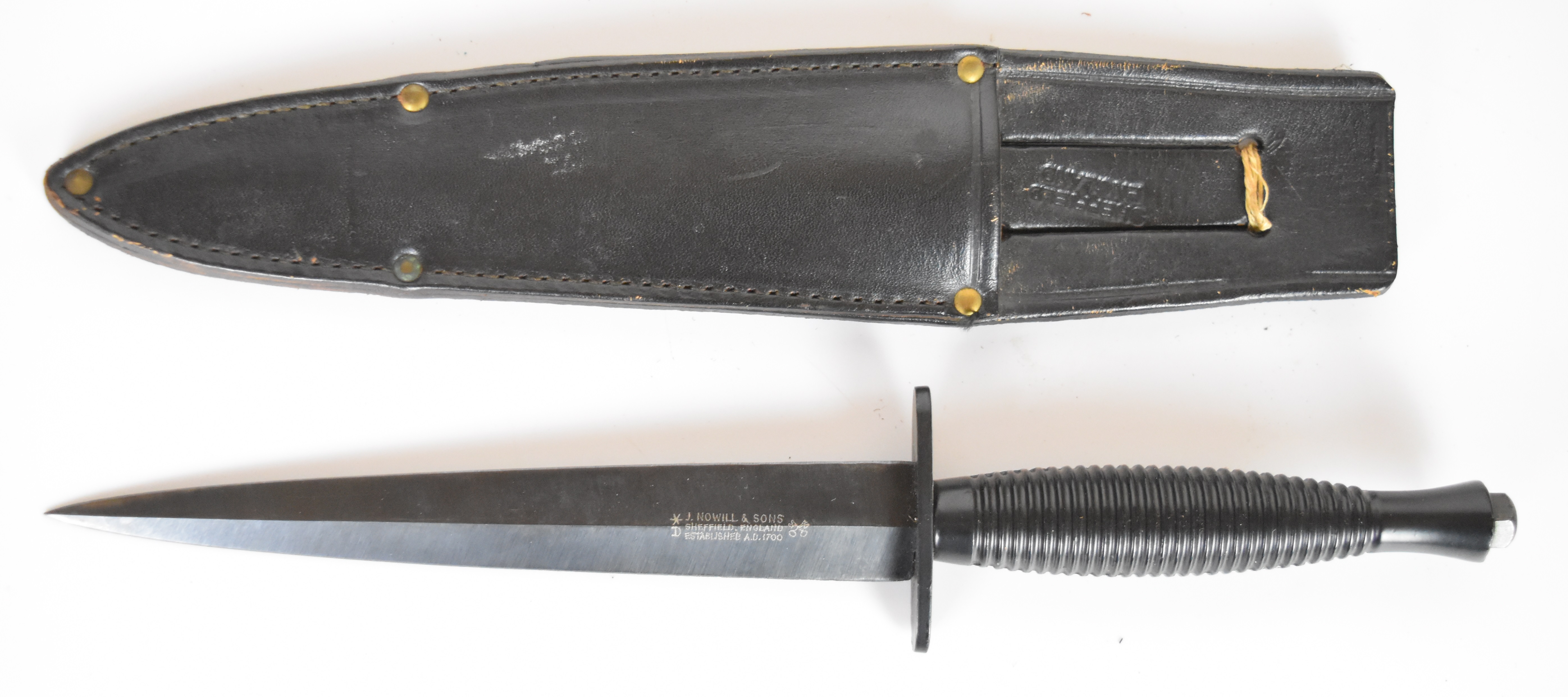 Fairburn Sykes pattern fighting knife marked Nowill & Sons and cross ...