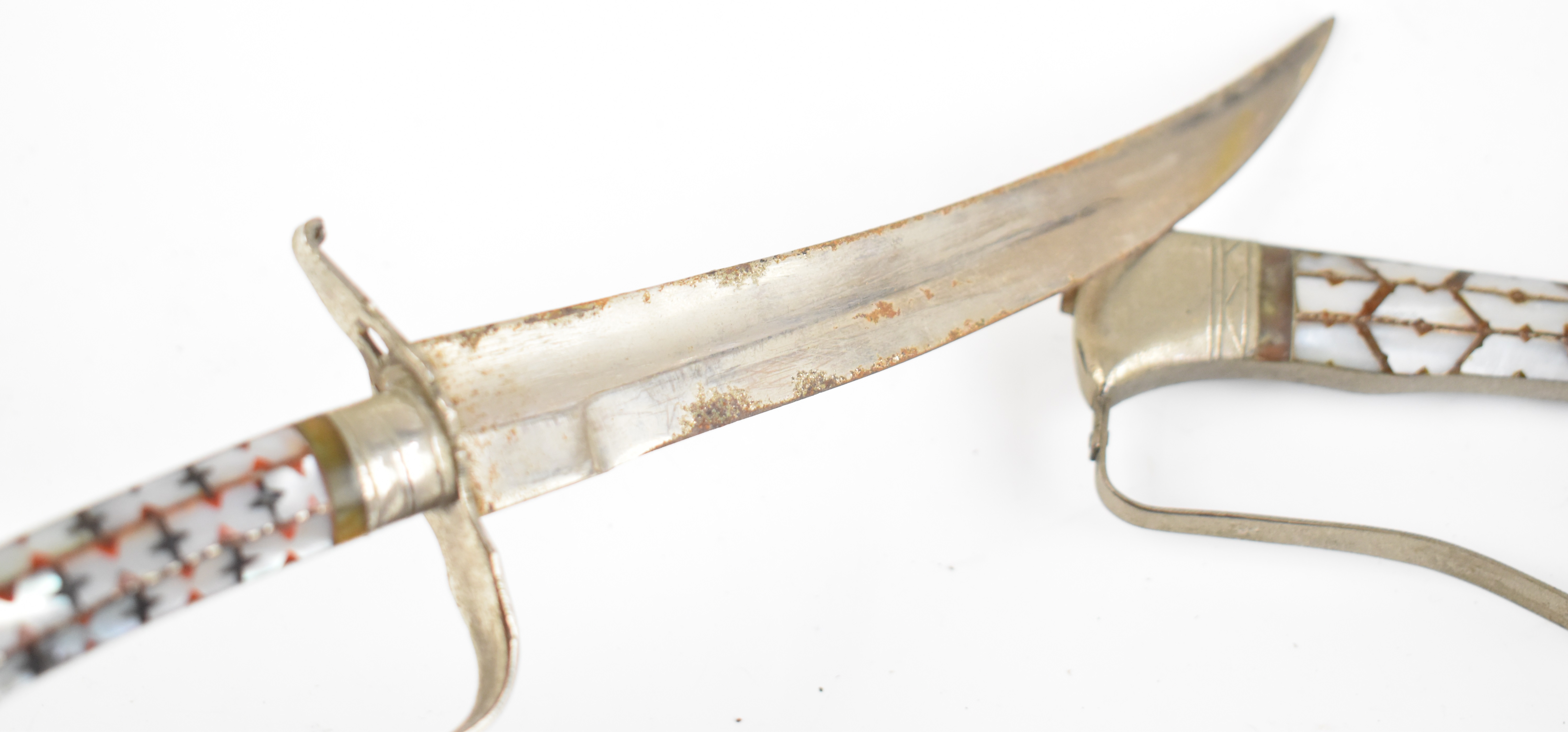 Three copy Indian pattern miniature swords, all with sheaths, longest ...