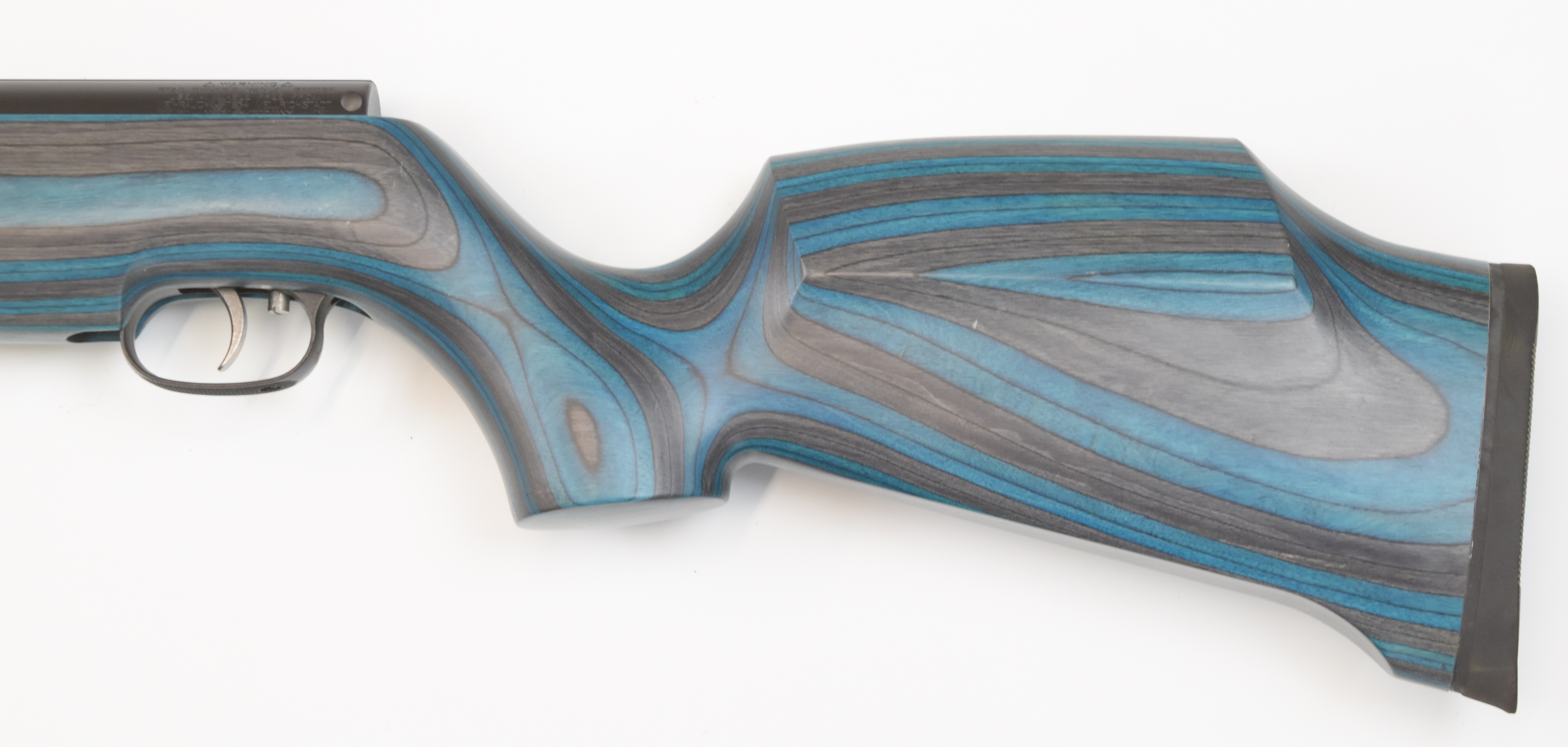 Weihrauch HW97K .177 underlever air rifle with blue laminated show wood ...