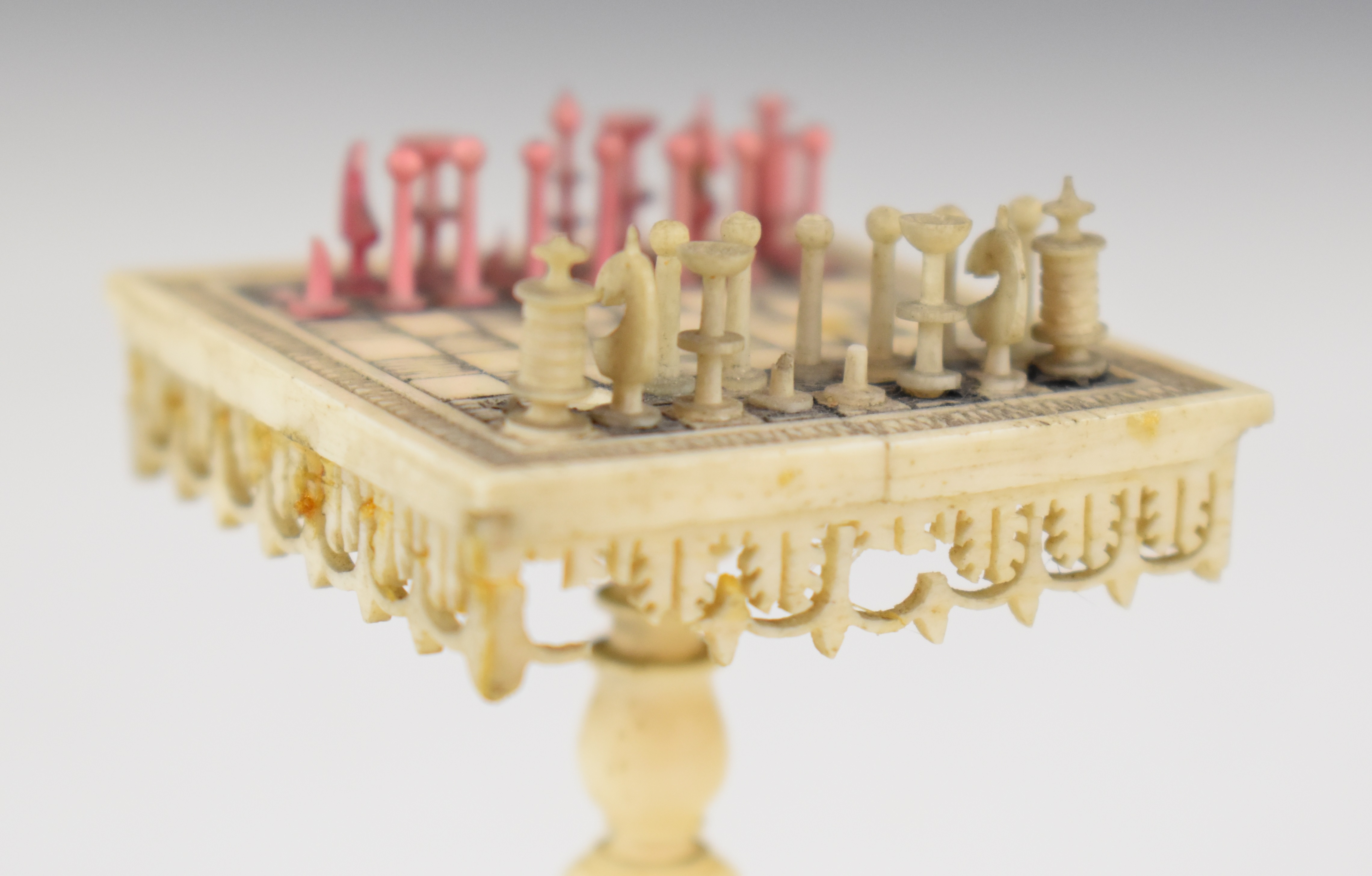 19th century carved bone possibly prisoner of war doll's house chess ...