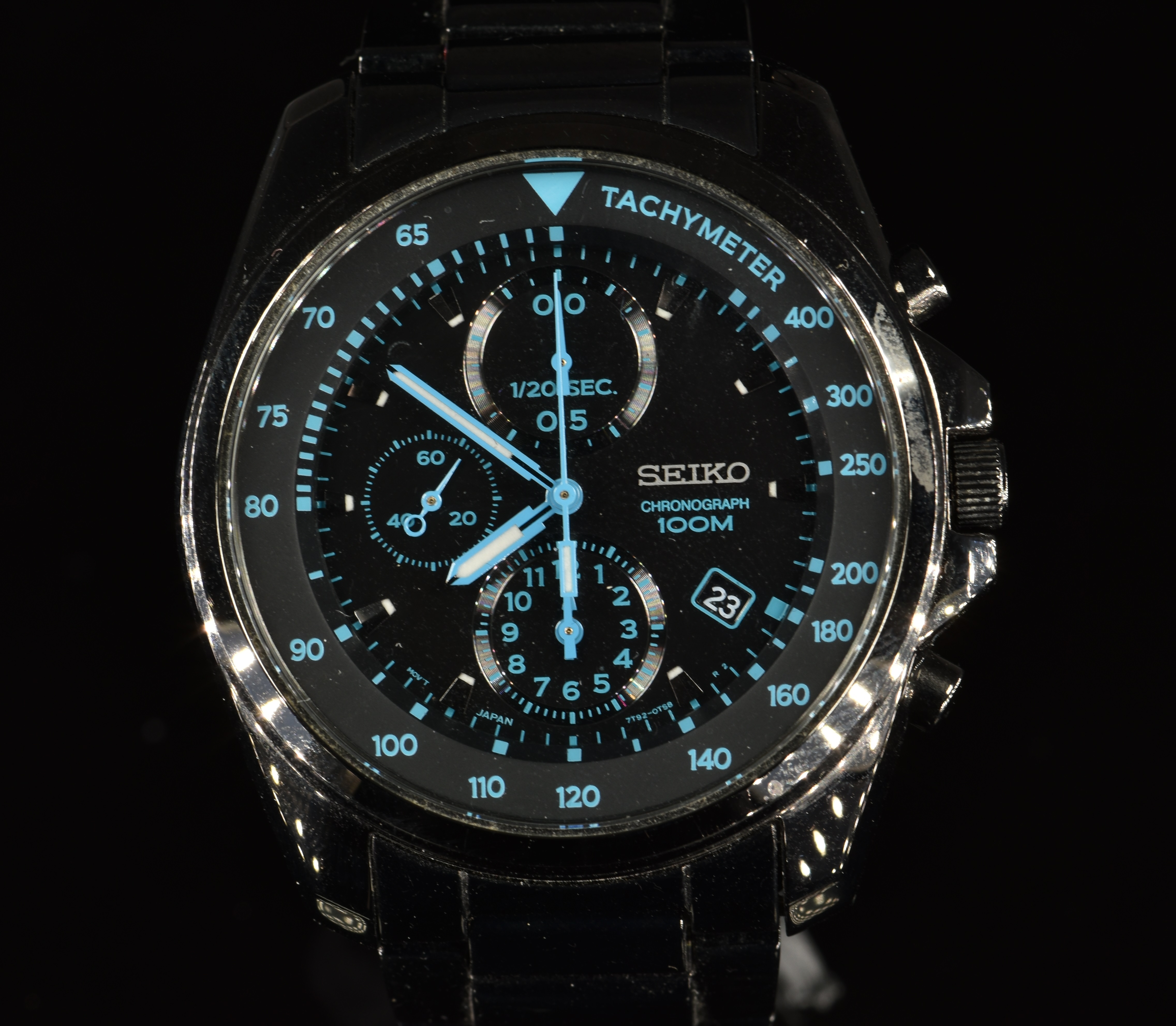 Seiko gentleman's chronograph wristwatch ref. 7T92-0NK0 with date ...