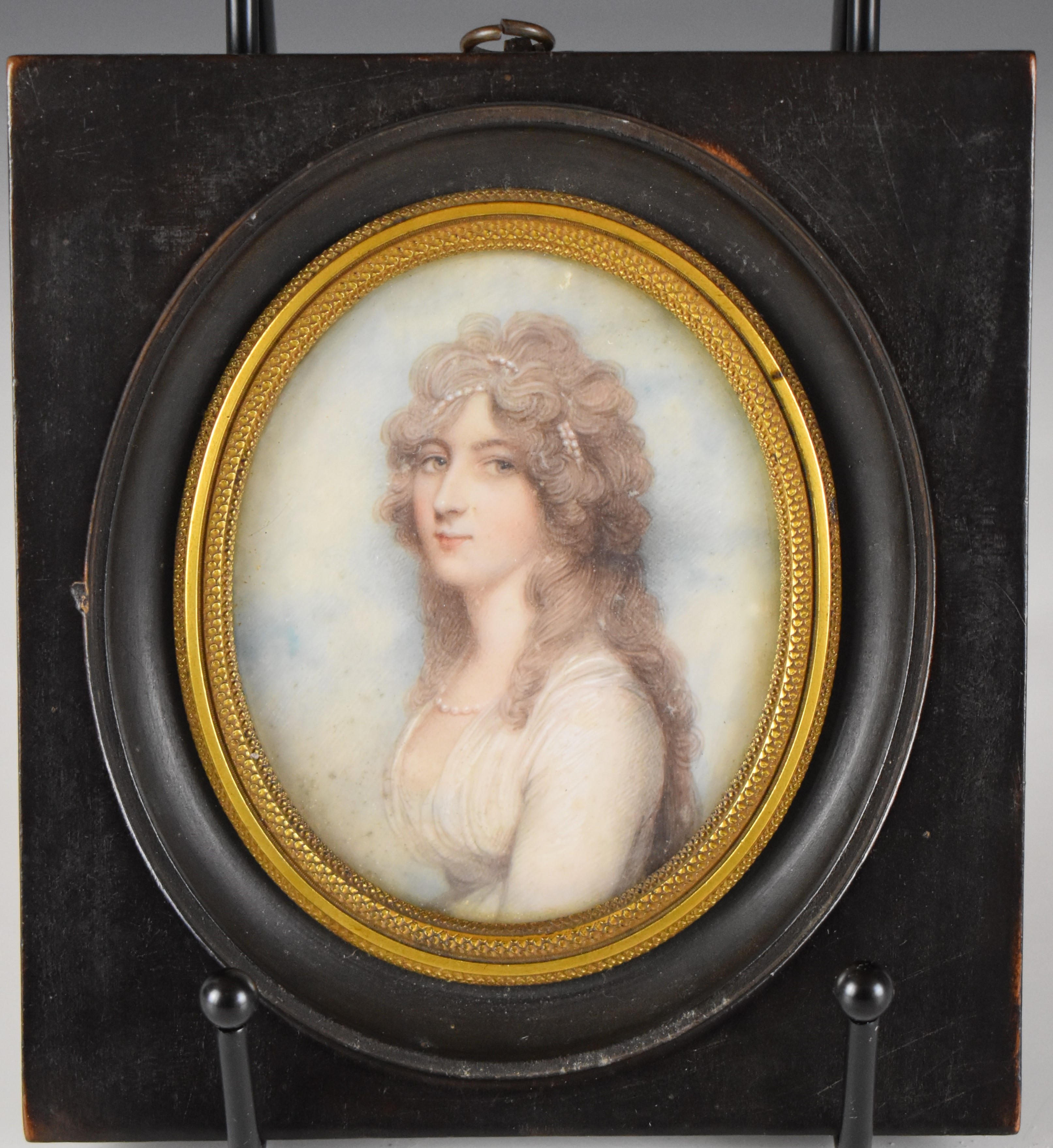 Georgian portrait miniature on ivory of a Lady Anne Barbara Frances ...