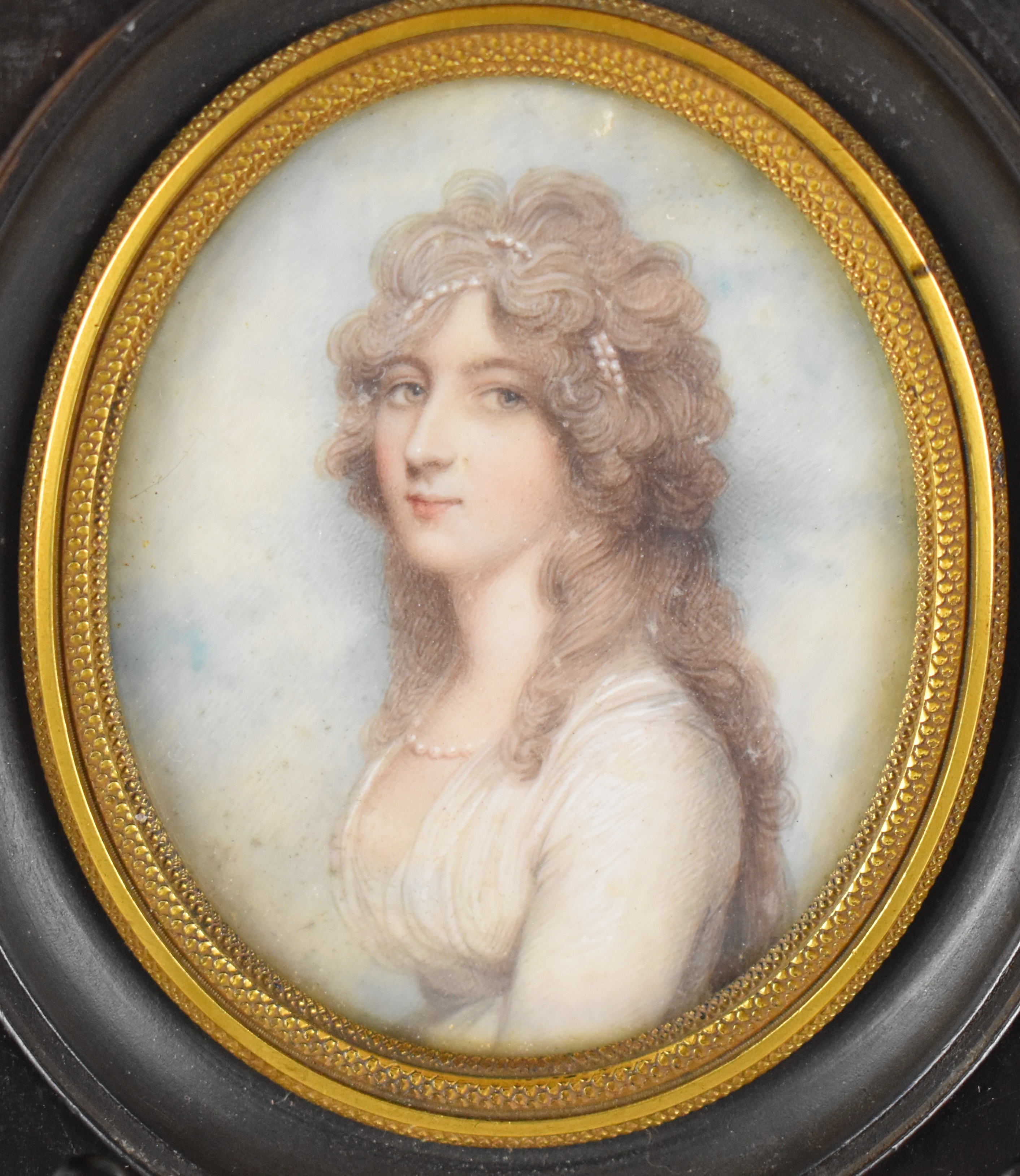 Georgian portrait miniature on ivory of a Lady Anne Barbara Frances ...