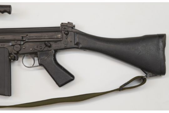 Deactivated British L1A1 7.62mm self-loading rifle (SLR) with composite ...