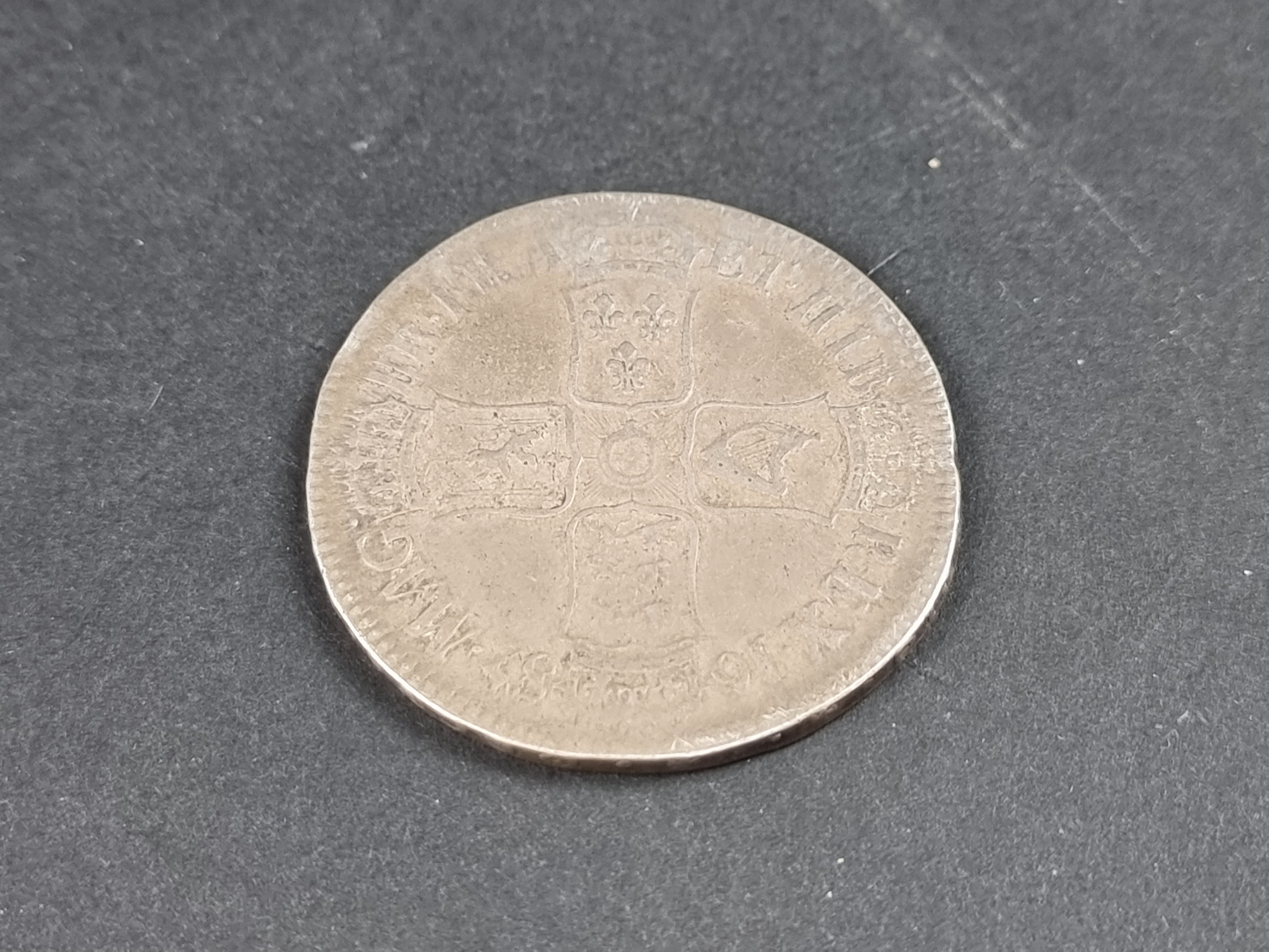 Coins: a James II 1687 silver crown, TERTIO.
