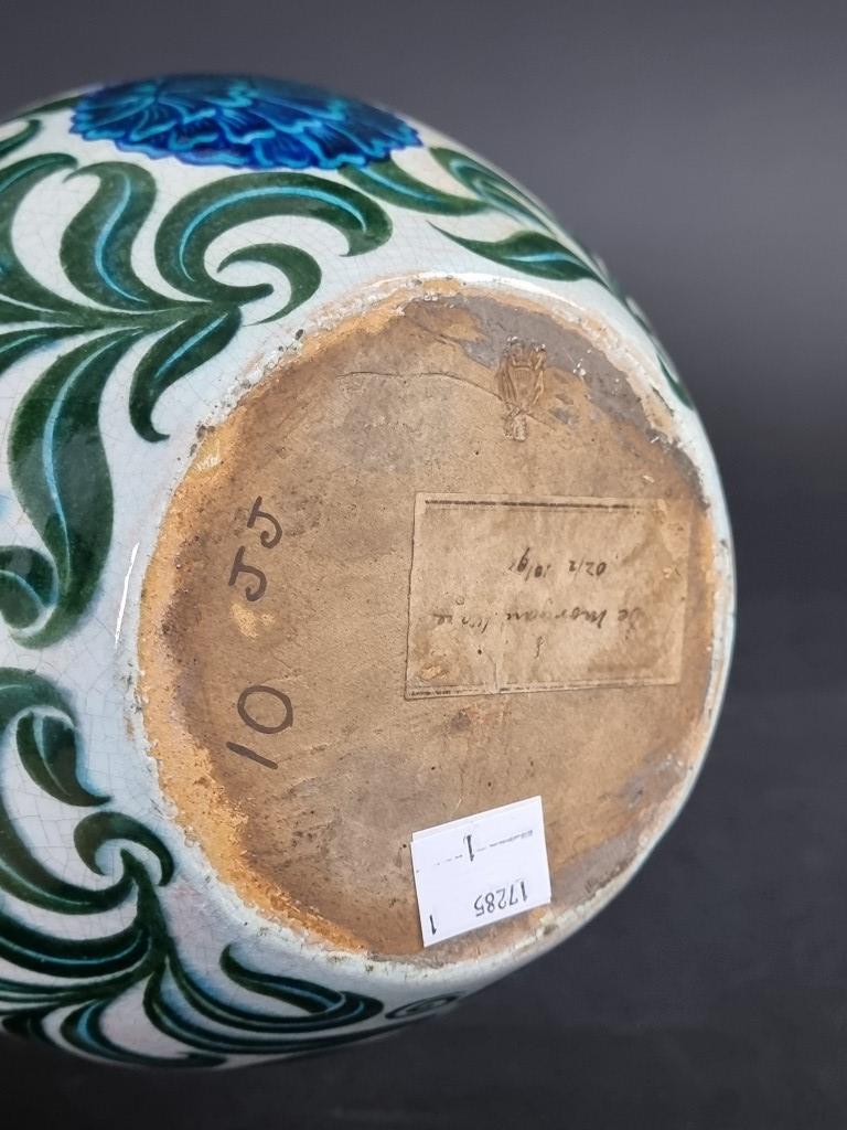 A William de Morgan pottery bottle vase, painted with Persian style ...