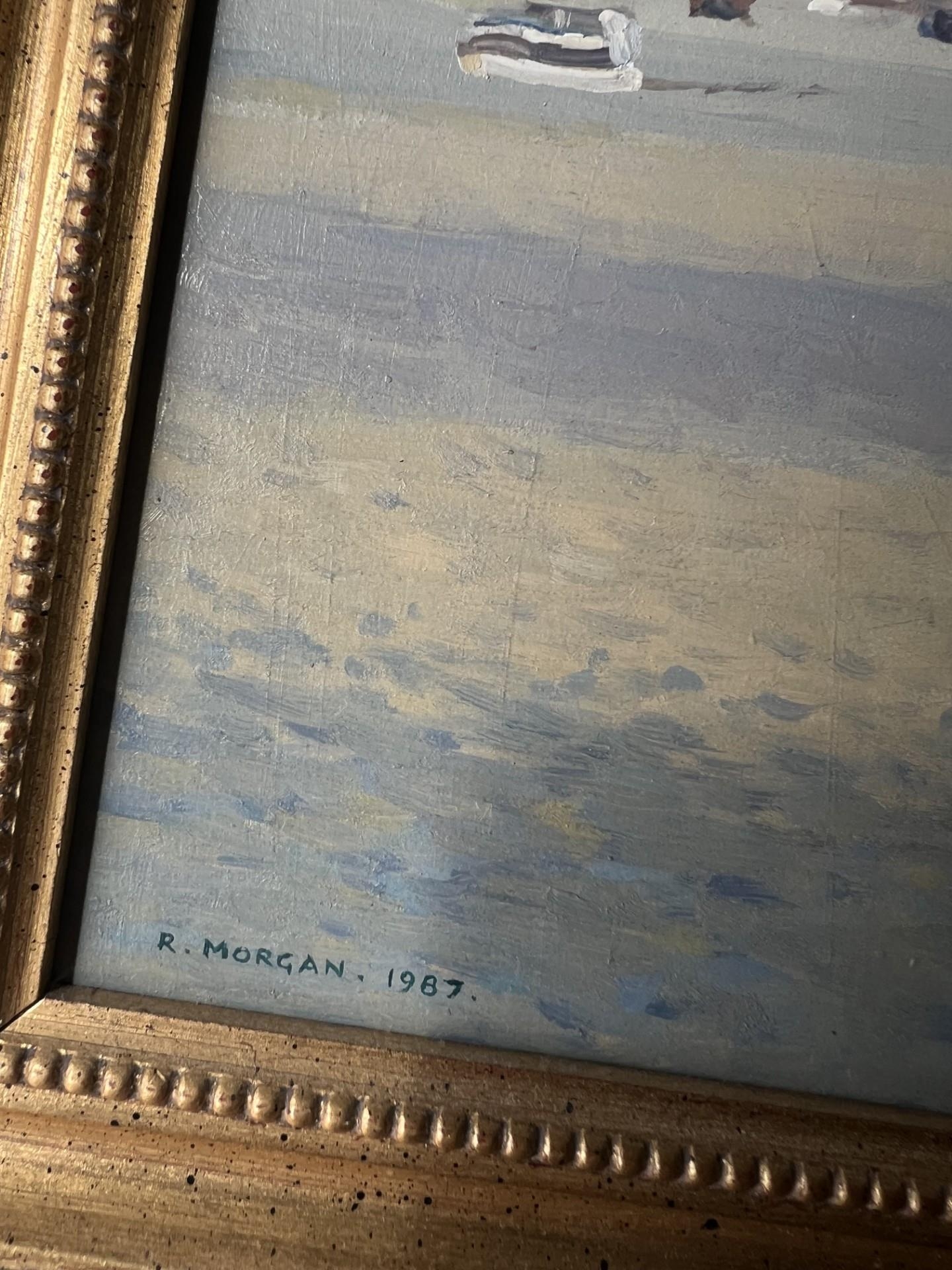 RONALD MORGAN, B. 1936, OIL ON BOARDView on The Thames, signed lower ...