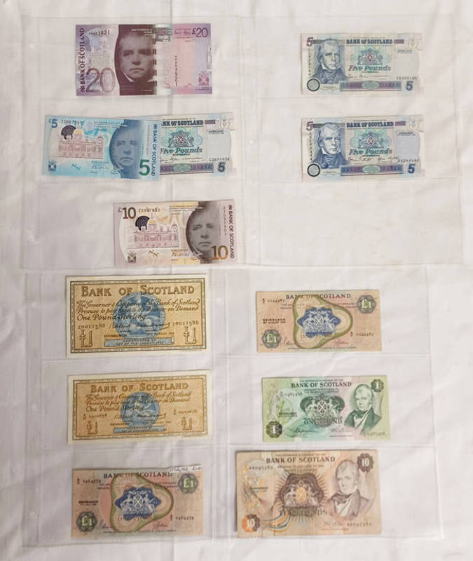 12 BANK OF SCOTLAND BANKNOTES TO INCLUDE 2007 £20, 1981 & 2016 £10 ...