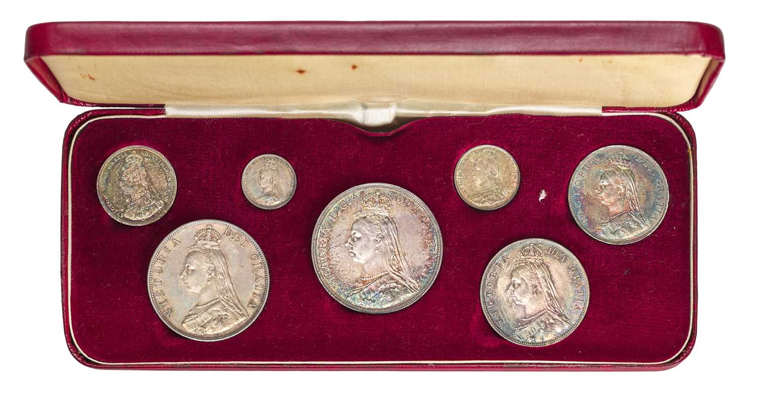 Victoria, Jubilee Specimen Set 1887, containing seven coins; crown ...