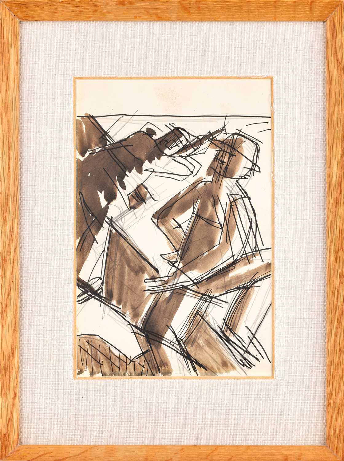 David Bomberg (1890-1957) "Sappers at Work, Under Hill 60" (1919) Ink ...