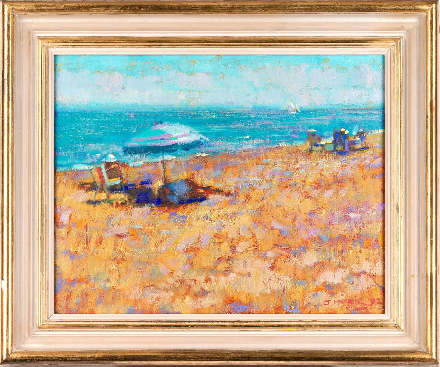 John Mackie (b.1953) "Beach at Sanary" Signed and dated (19)92, oil on ...