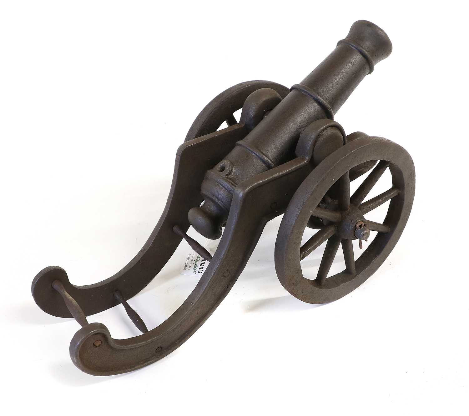 A Victorian Cast Iron Signal Cannon, with 20cm ringed barrel and ...
