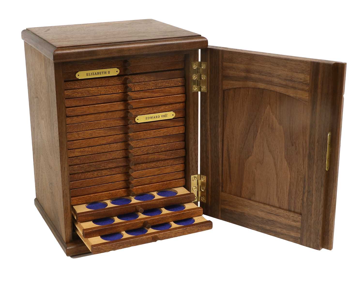 2x Coin Collectors Cabinets, one suitable for shilling size and lower ...