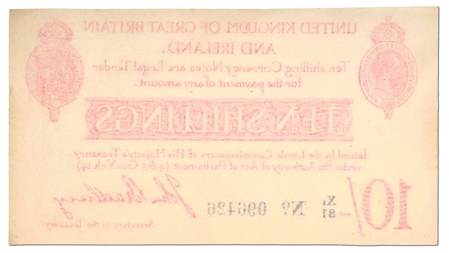 Treasury Issue, 10 Shillings Note, Bradbury second issue, January 1915 ...