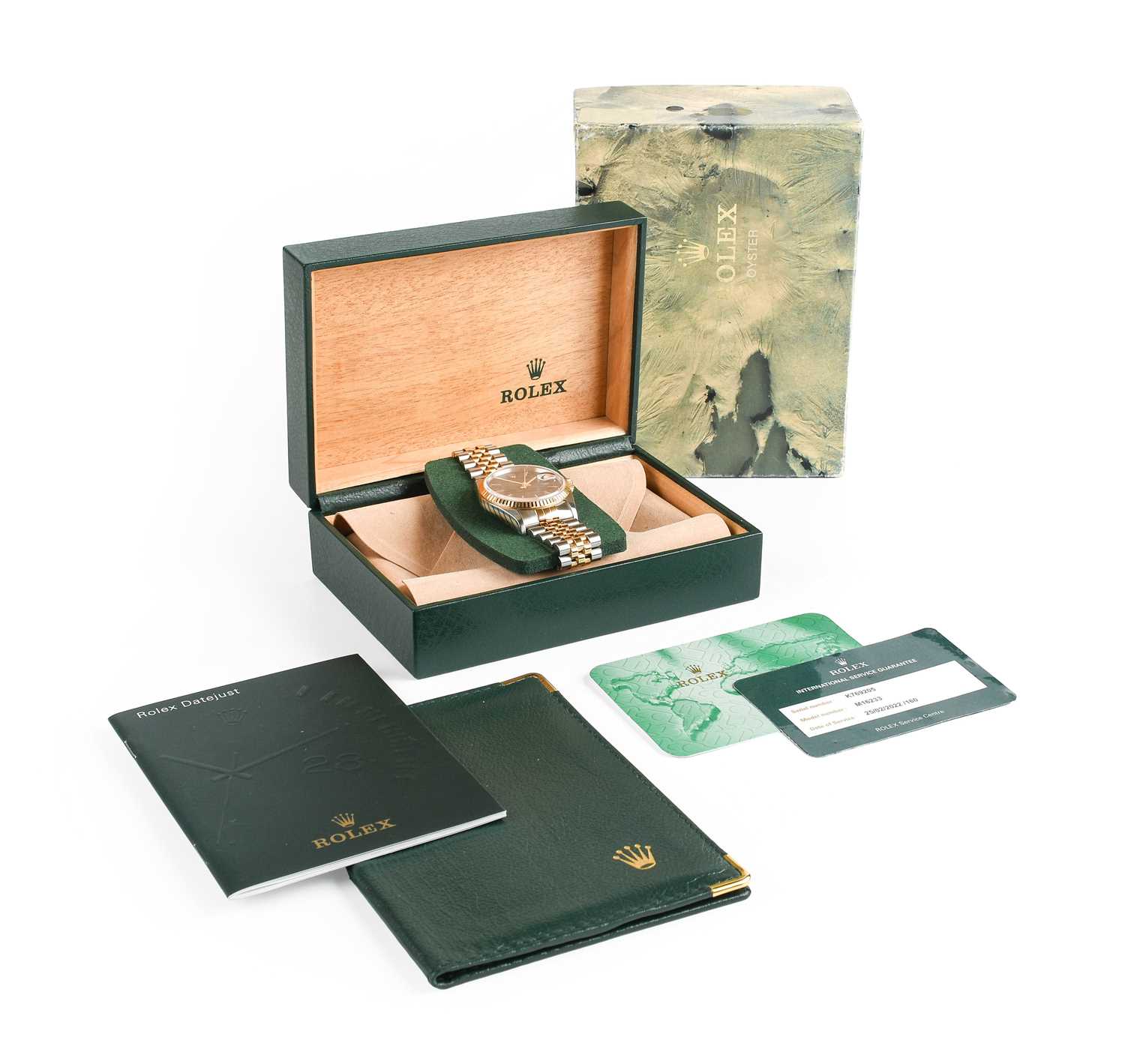 Rolex: A Steel and Gold Automatic Calendar Centre Seconds Wristwatch ...