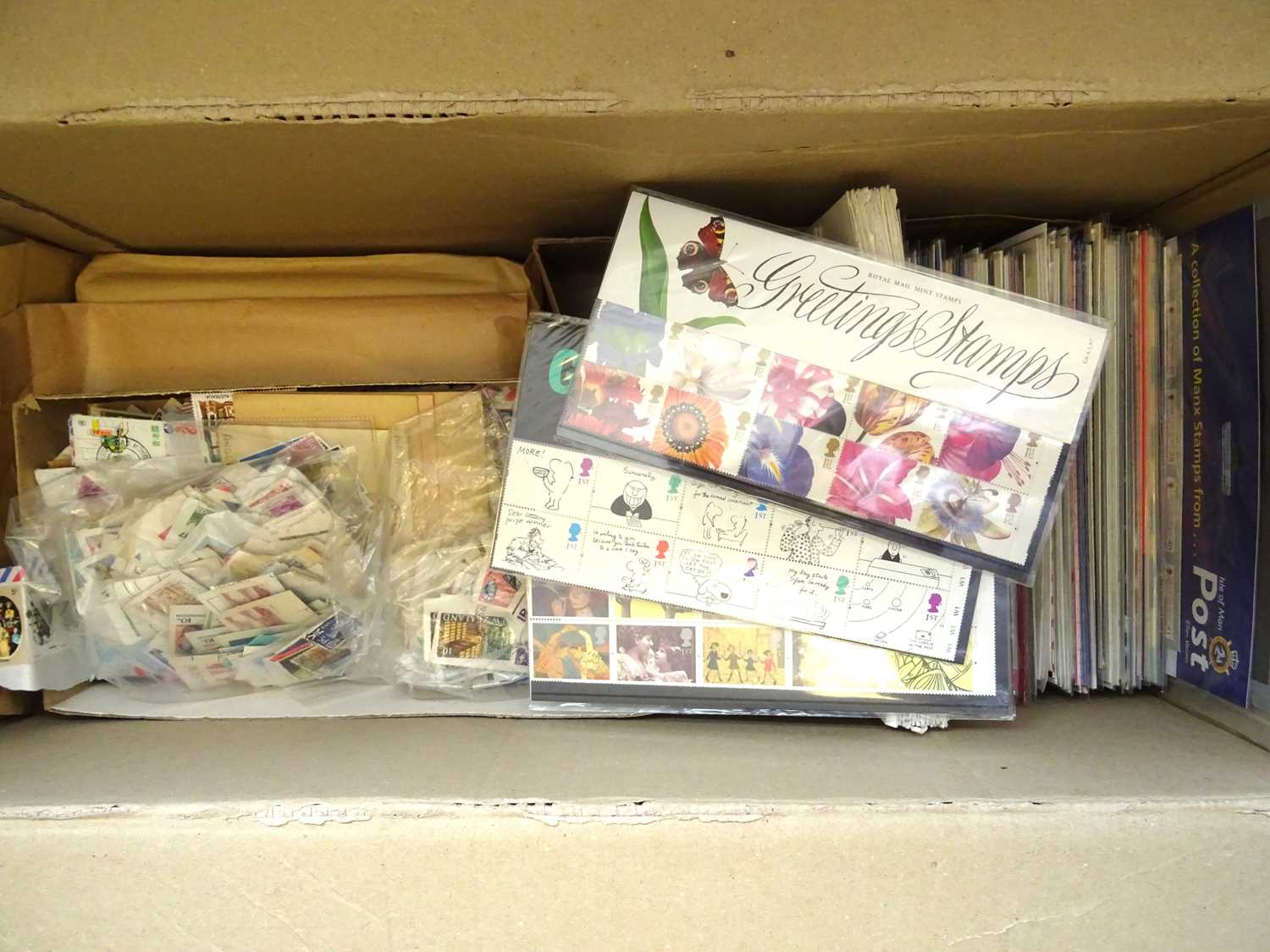 Stamp Collection in Box, main value in presentation packs with £130 of ...