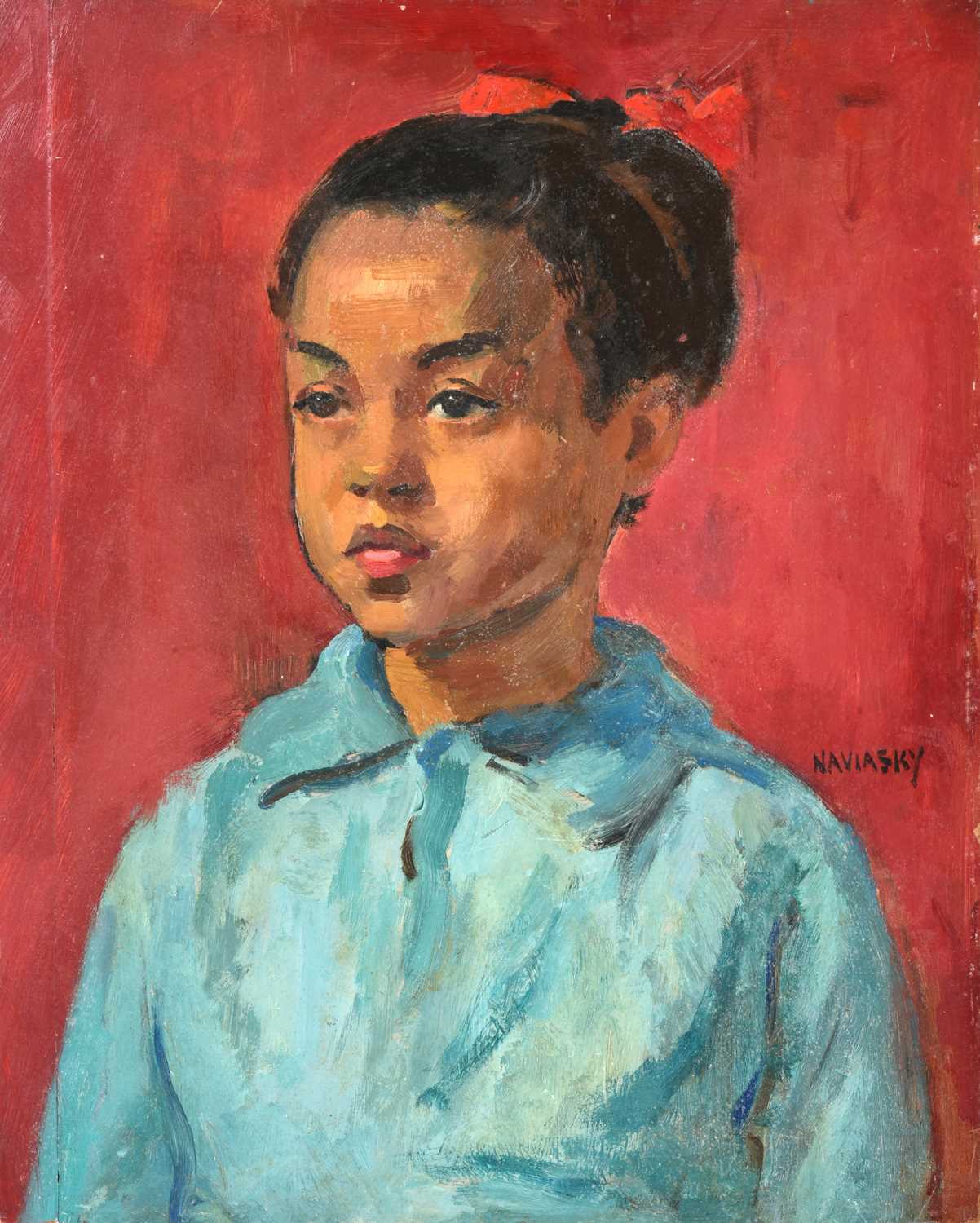 Philip Naviasky (1894-1983) Portrait of a young girl, head and ...