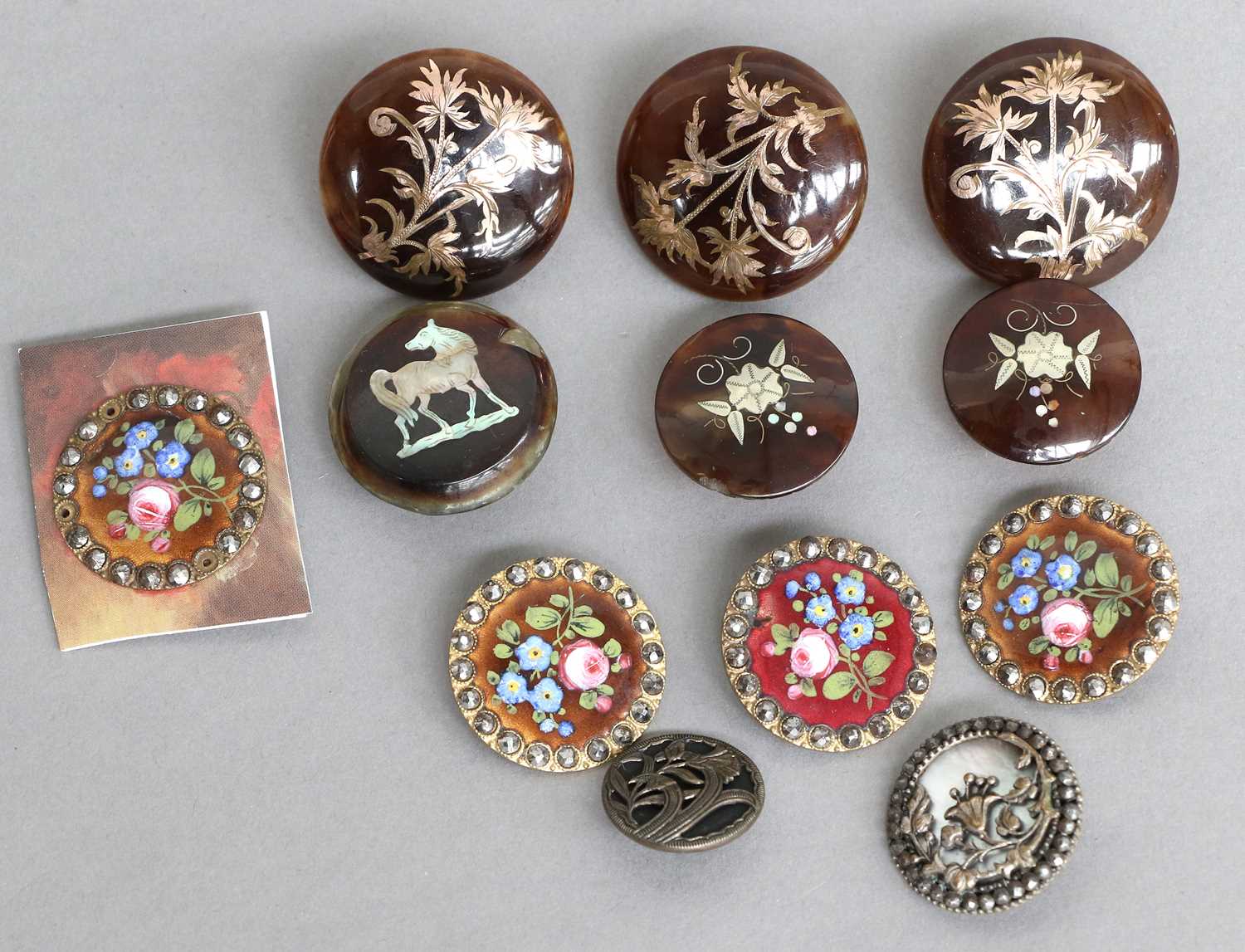 Decorative Late 19th/Early 20th Century Buttons, comprising a set of ...