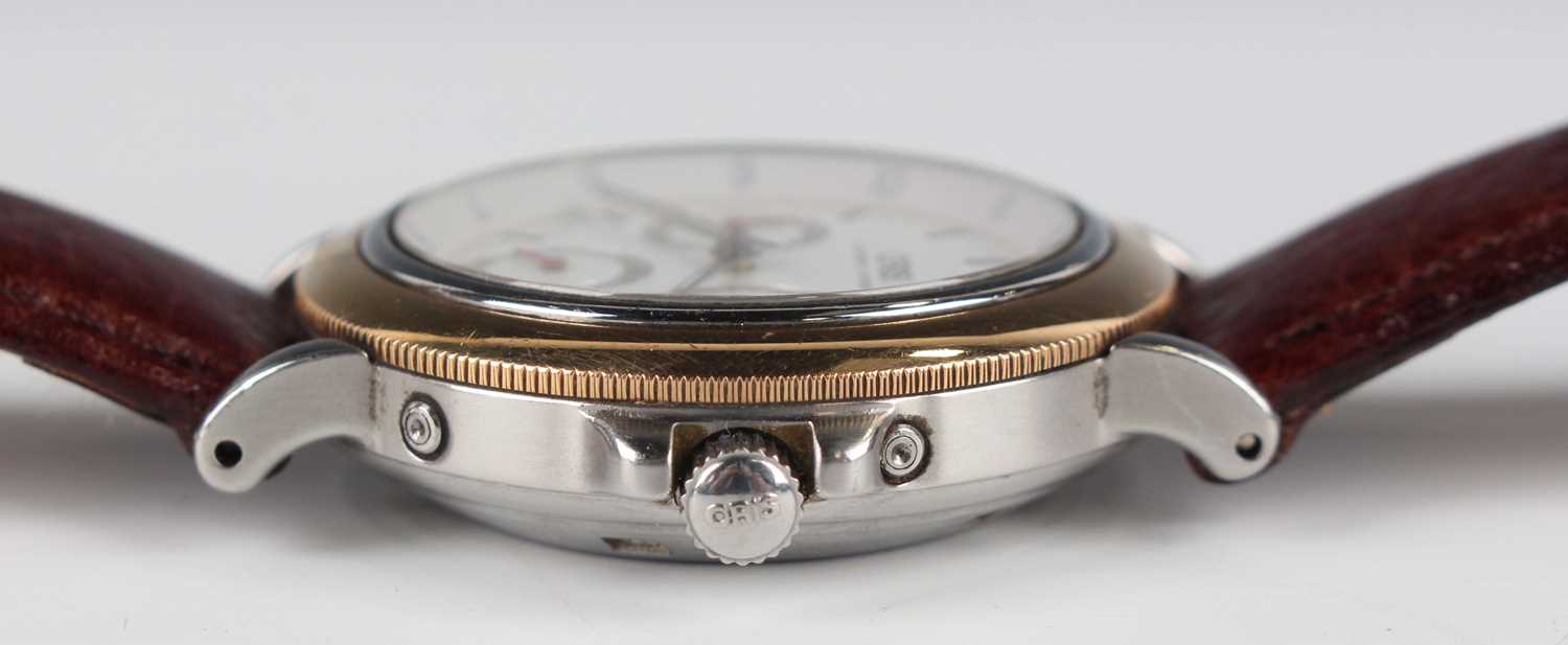 An Oris Automatic Winder stainless steel and gold enamelled calendar ...