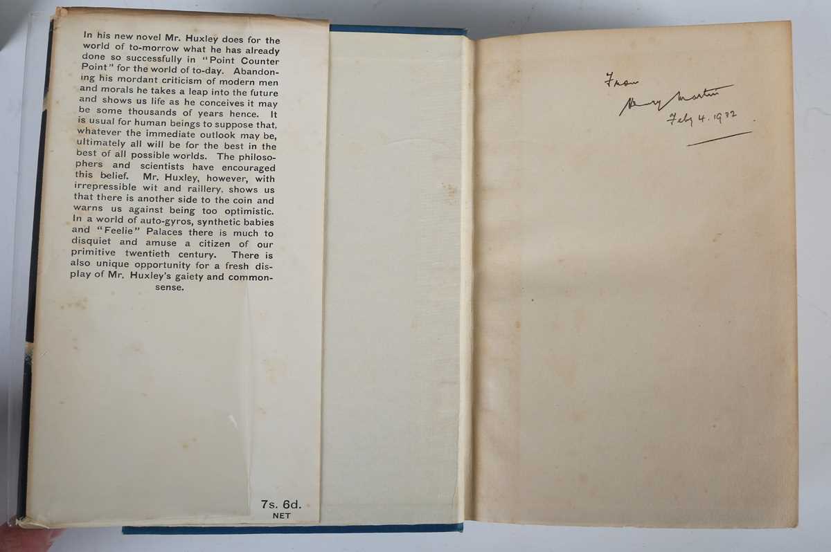 HUXLEY, Aldous. Brave New World. London: Chatto & Windus, 1932. First ...