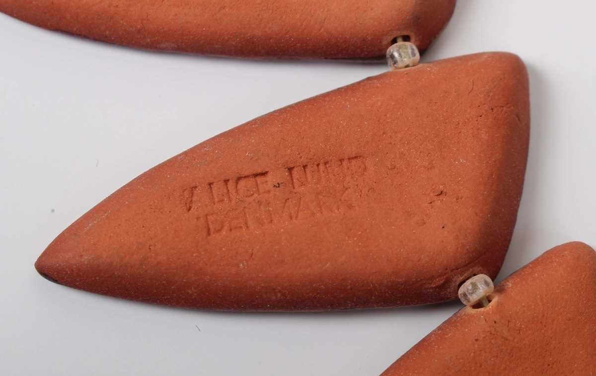 A Danish Alice Lund glazed terracotta necklace, formed as a series of ...
