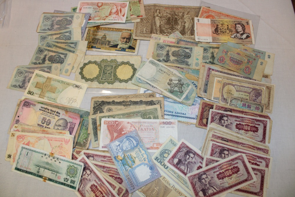 A selection of mixed Foreign bank notes