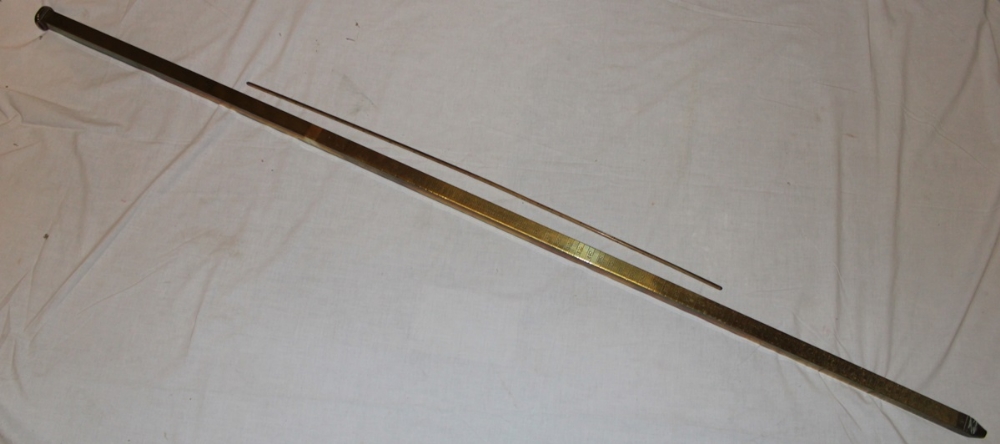An old brass petrol pump dipstick to measure up to 500 gallons, 65 ...