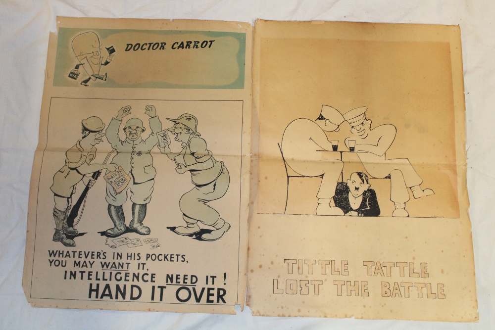 Two original Second War posters "Dr. Carrot, Whatever's In His Pockets ...