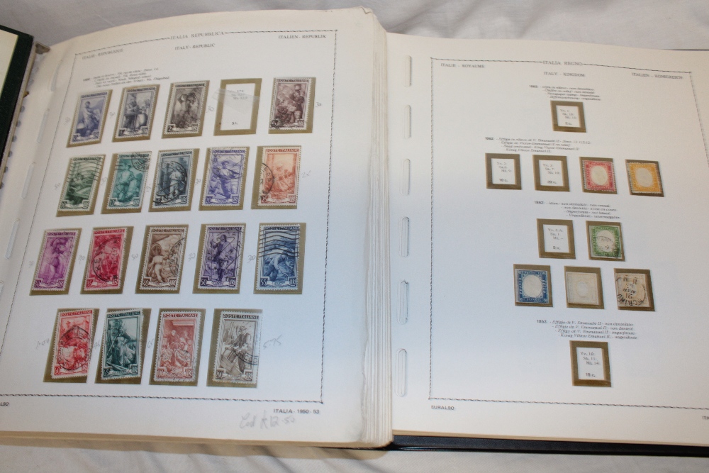 Two folder albums containing a collection of Italy stamps 1862-1983