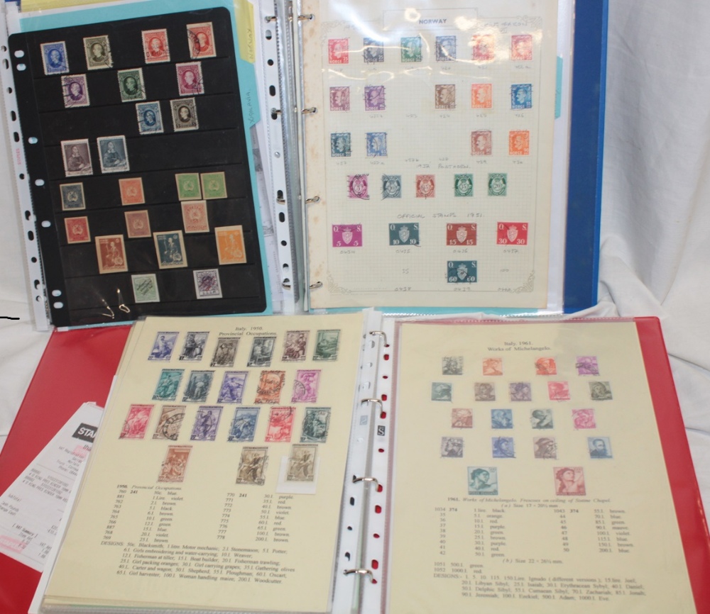 Two folder albums containing a collection of Europe stamps including ...