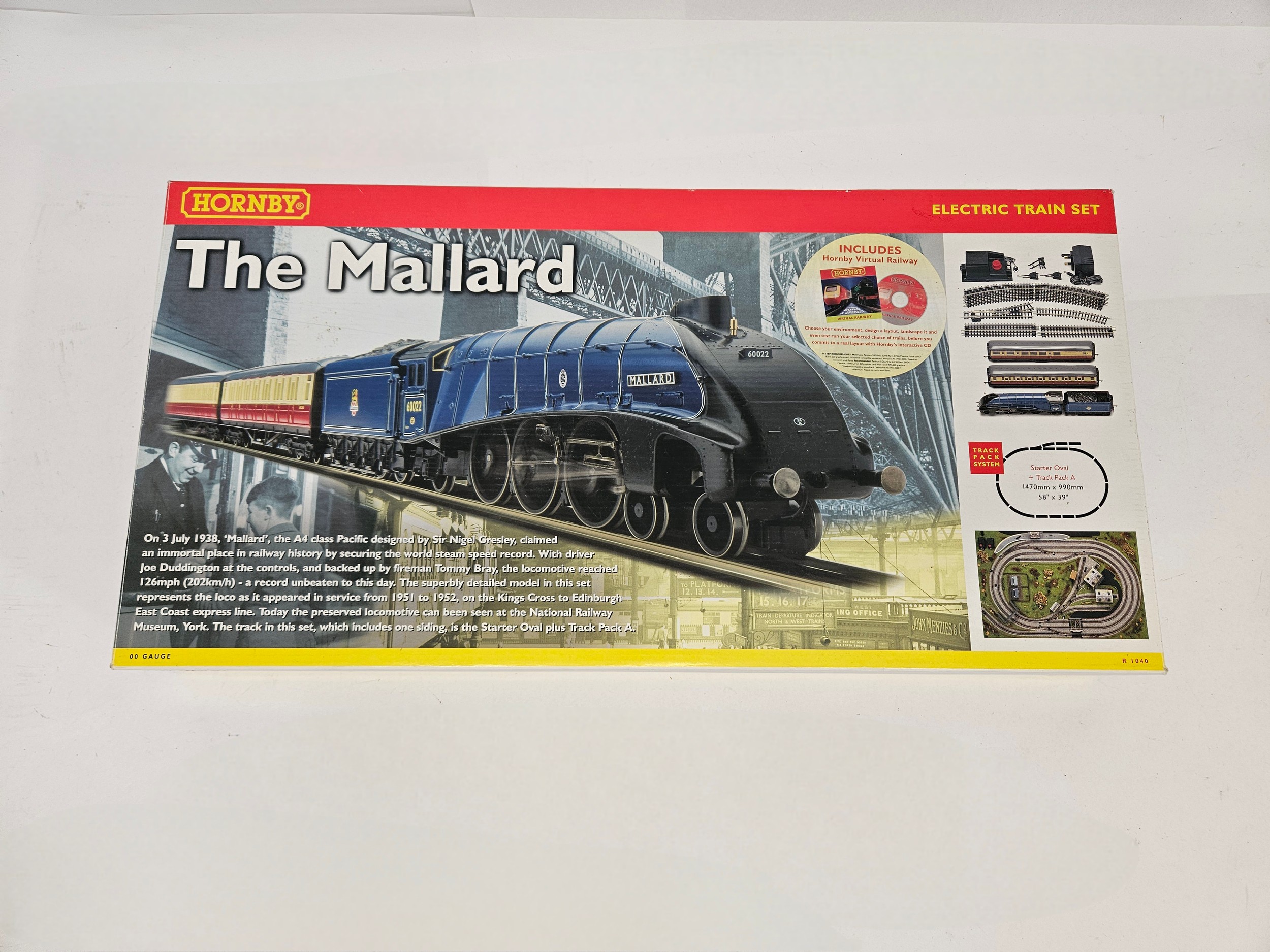A boxed Hornby 00 gauge R1040 The Mallard electric train set comprising ...