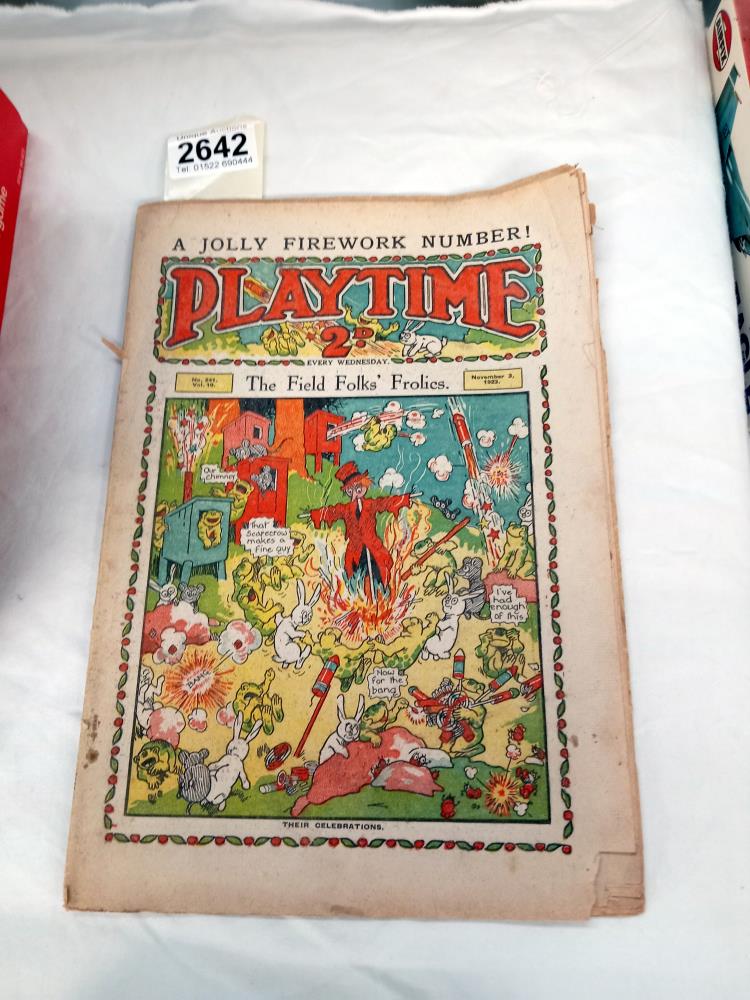 A vintage 'Playtime' comic Nov 3rd 1923 No 241 Vol 10 All pages present ...