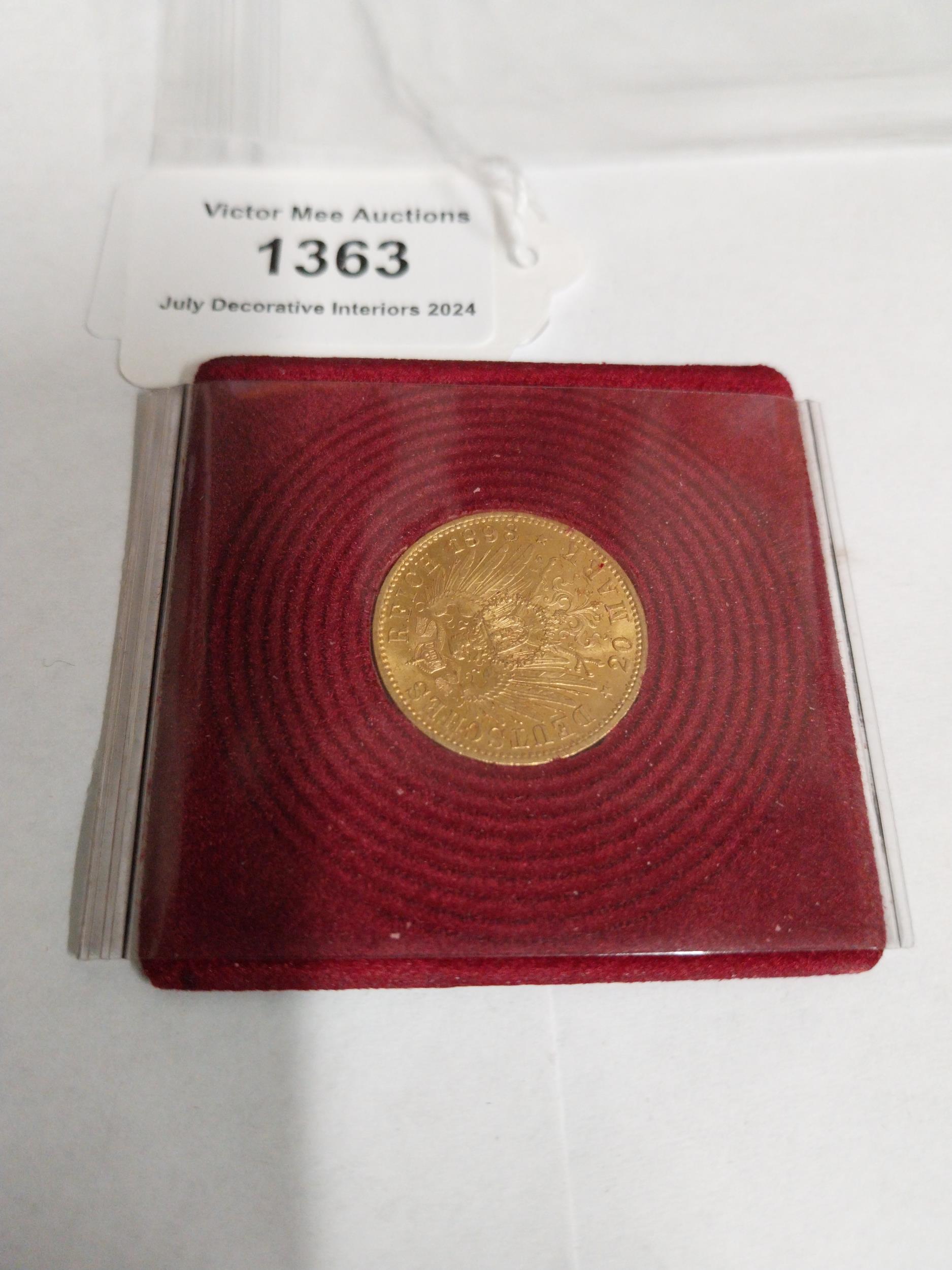 20 German Marks Gold Coin Kaiser Willhelm II. 1898 - NOT ON SITE FOR ...