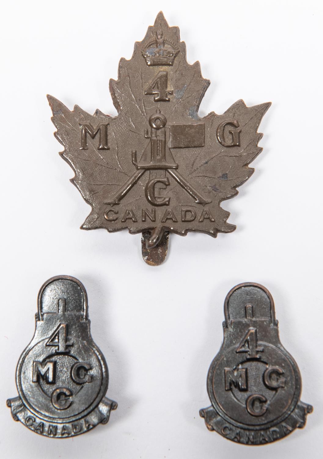 WWI CEF 4th Machine Gun Company bronze cap badge, with slider, and a ...
