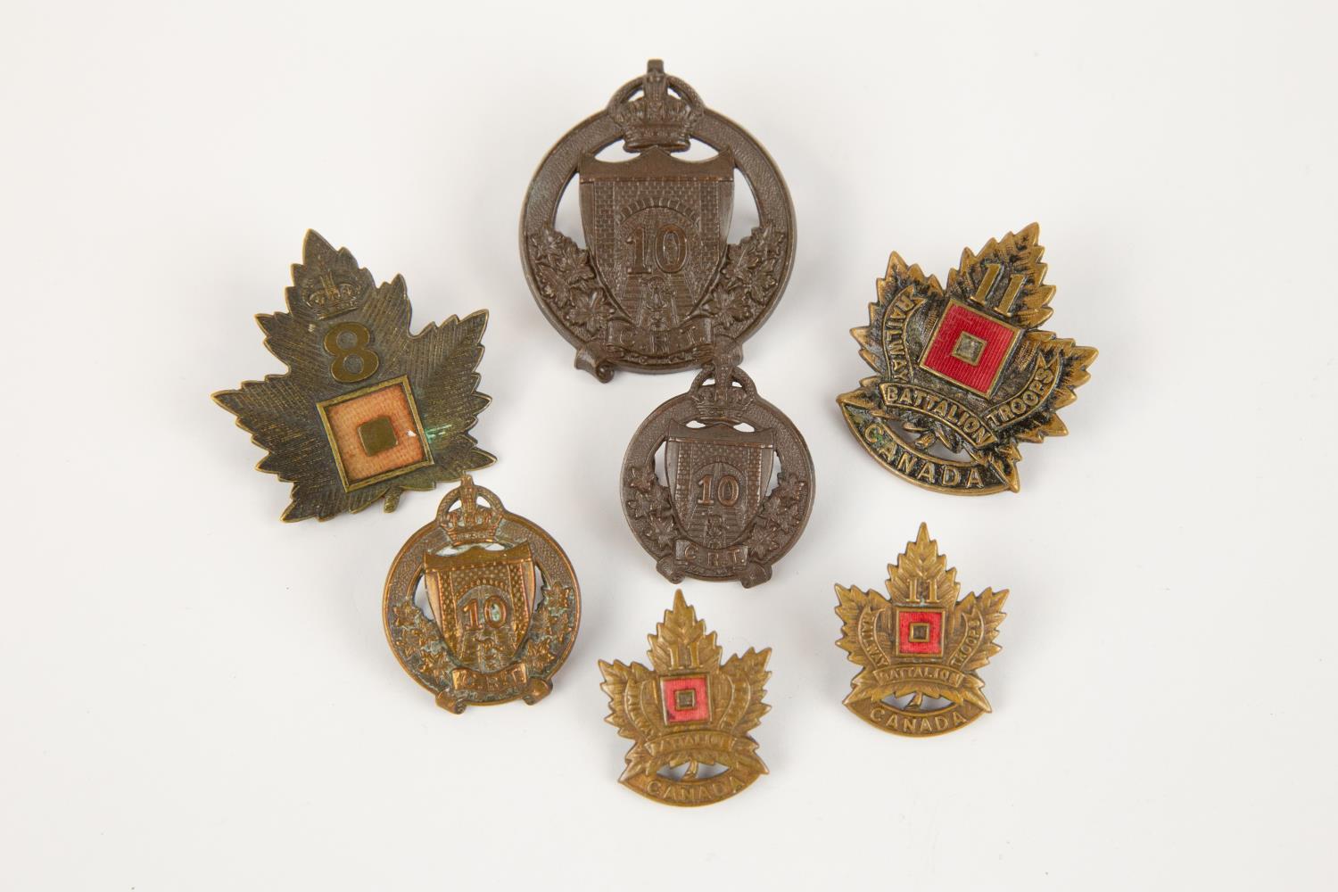WWI CEF Railway Troops badges: 8th Bn cap badge by Gaunt, 10th Bn cap ...