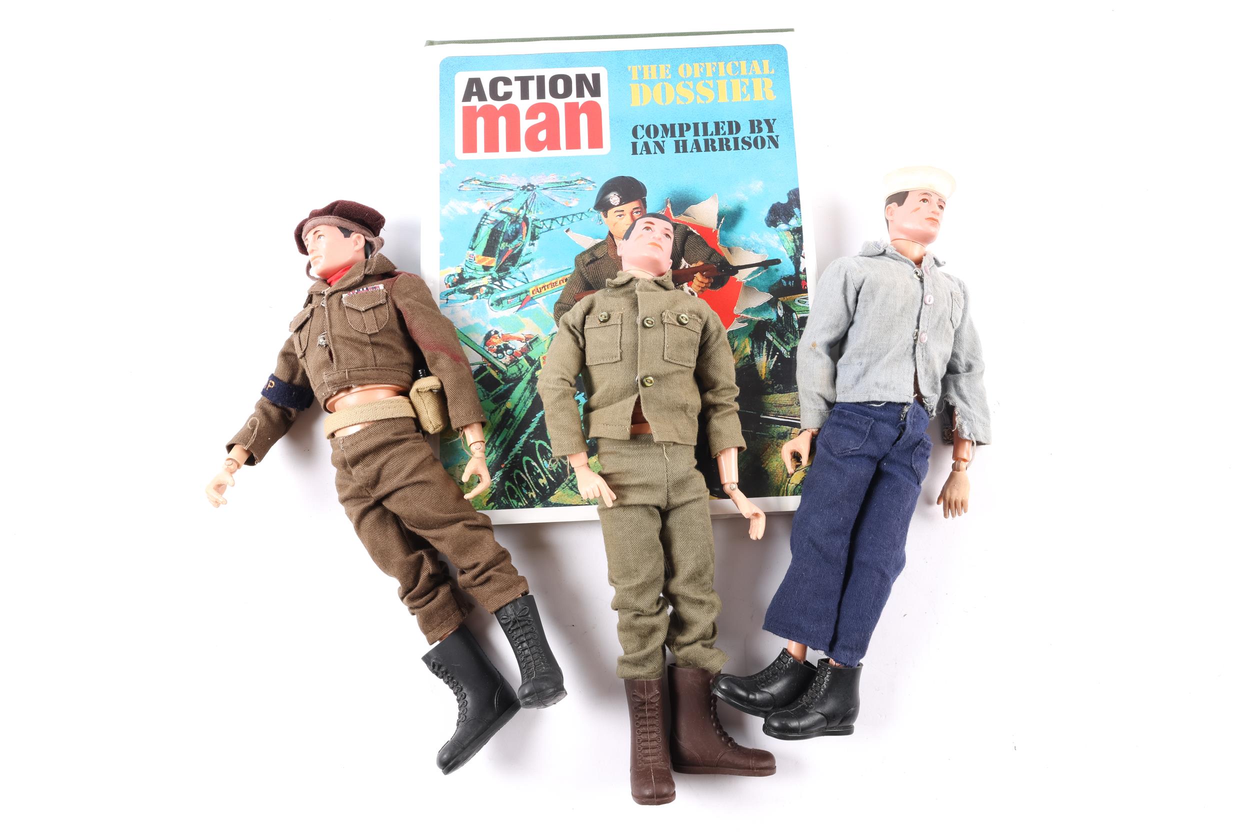 3 Scarce original Palitoy Action Man figures with accessories from the ...